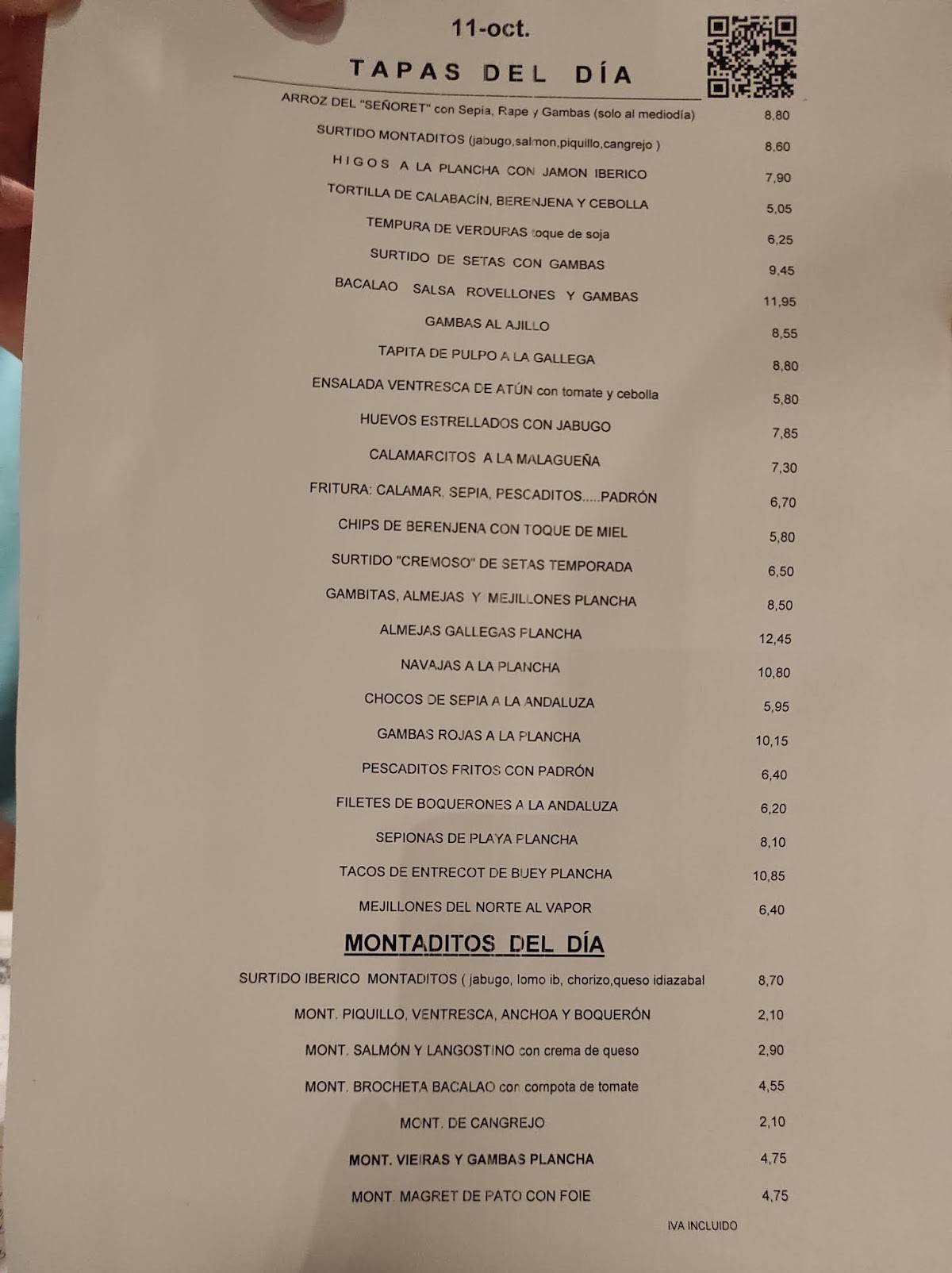 Menu at Ciutat Comtal pub & bar, Barcelona, Rambla de Catalunya