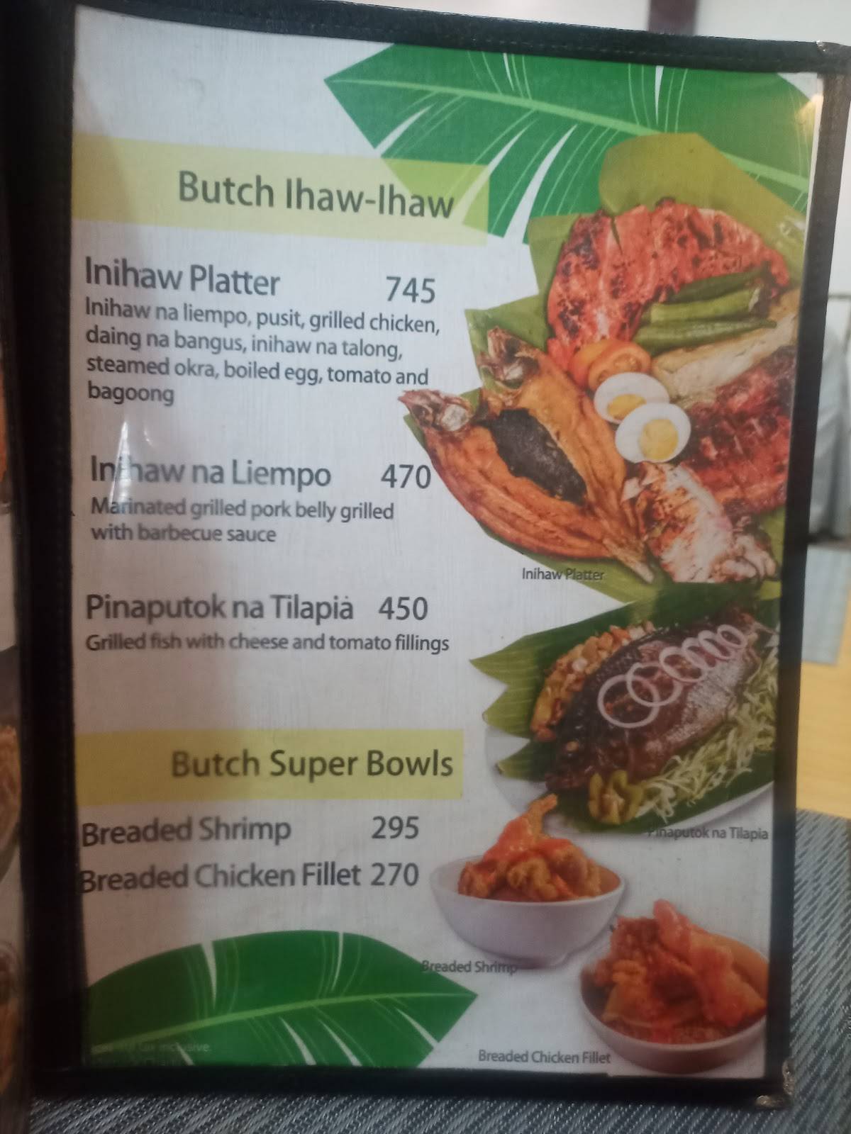 Menu at Butch Seafood & Grill Restaurant, Batangas, 8 National Road