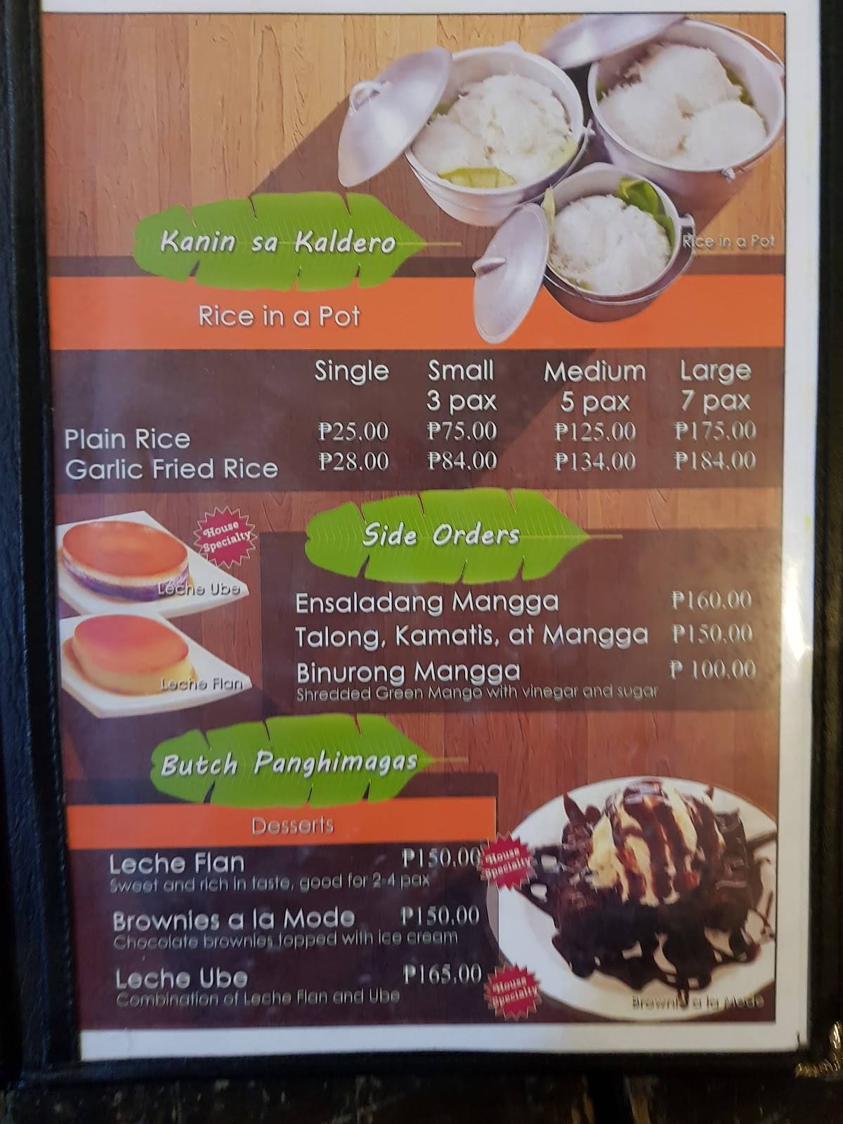Menu at Butch Seafood & Grill Restaurant, Batangas, 8 National Road