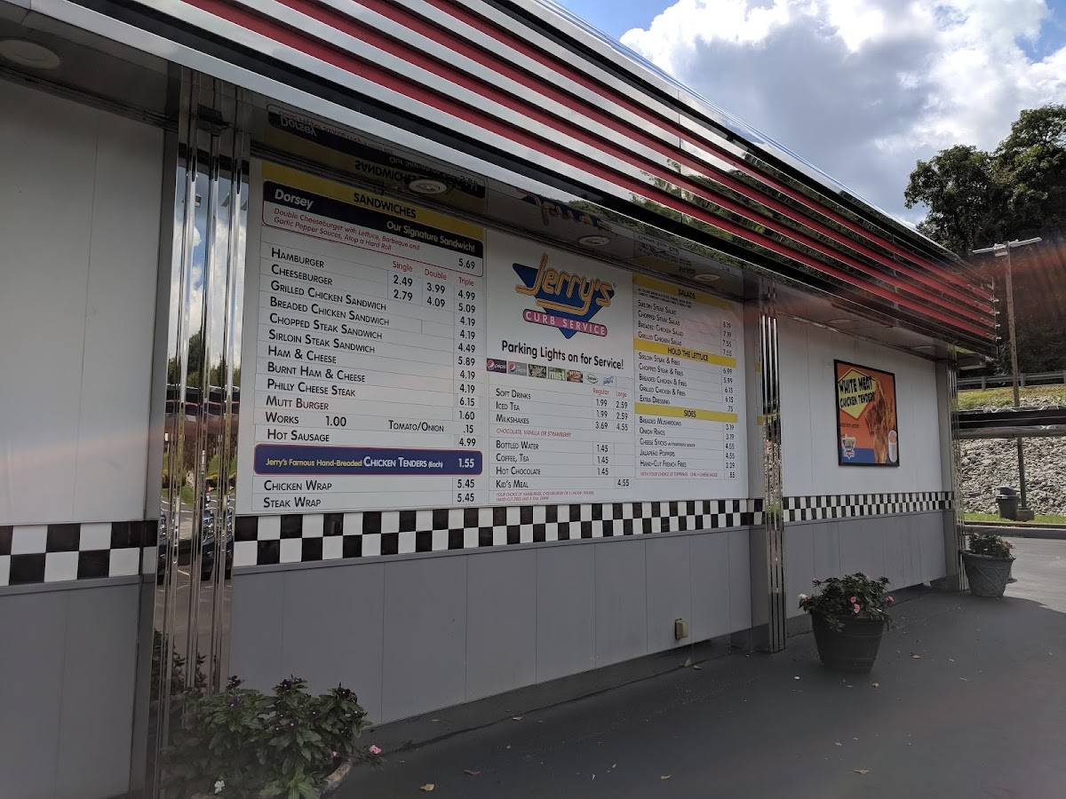 Menu at Jerry's Curb Service fast food, Beaver
