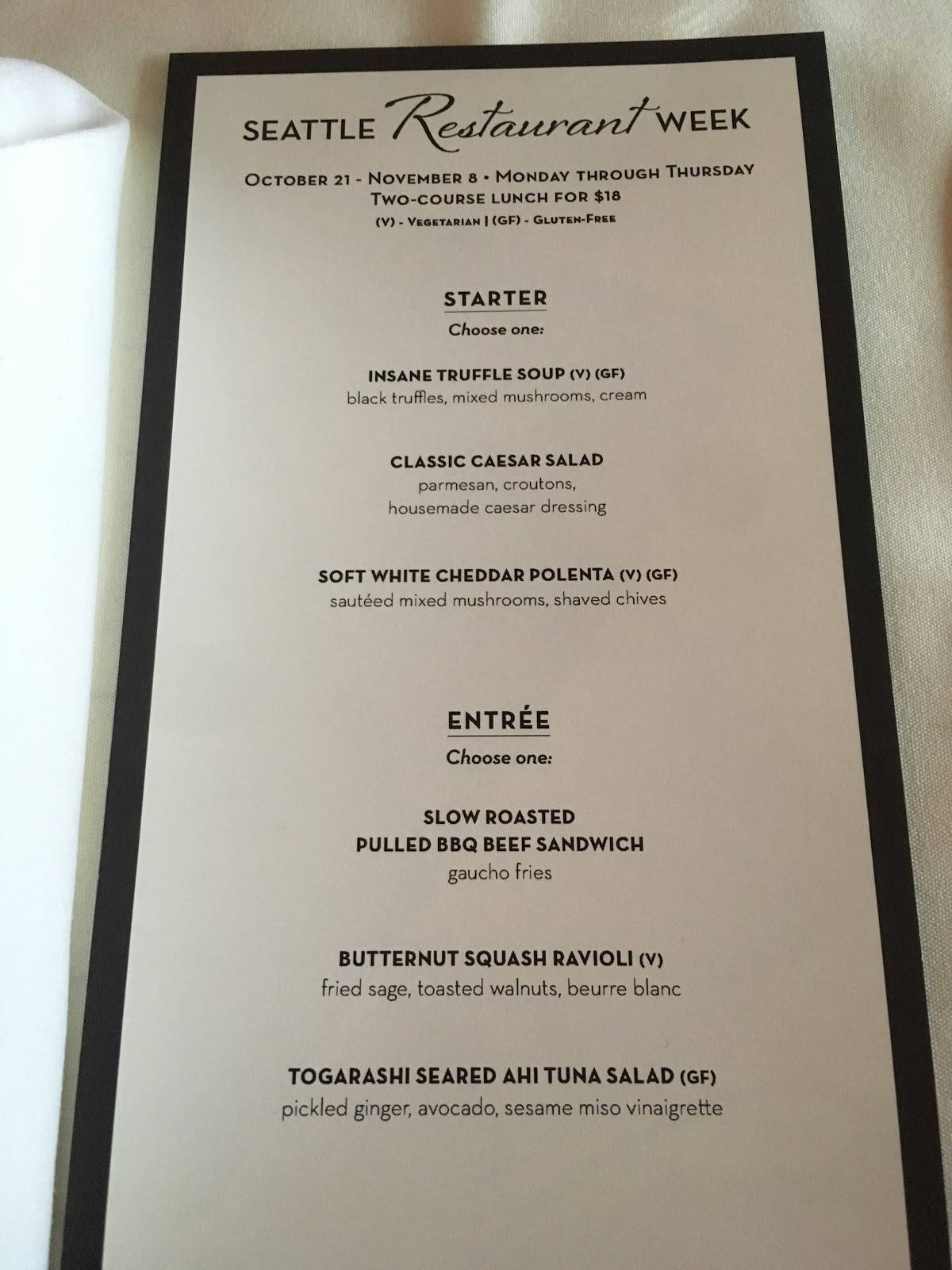 Menu at El Gaucho Bellevue pub & bar, Bellevue