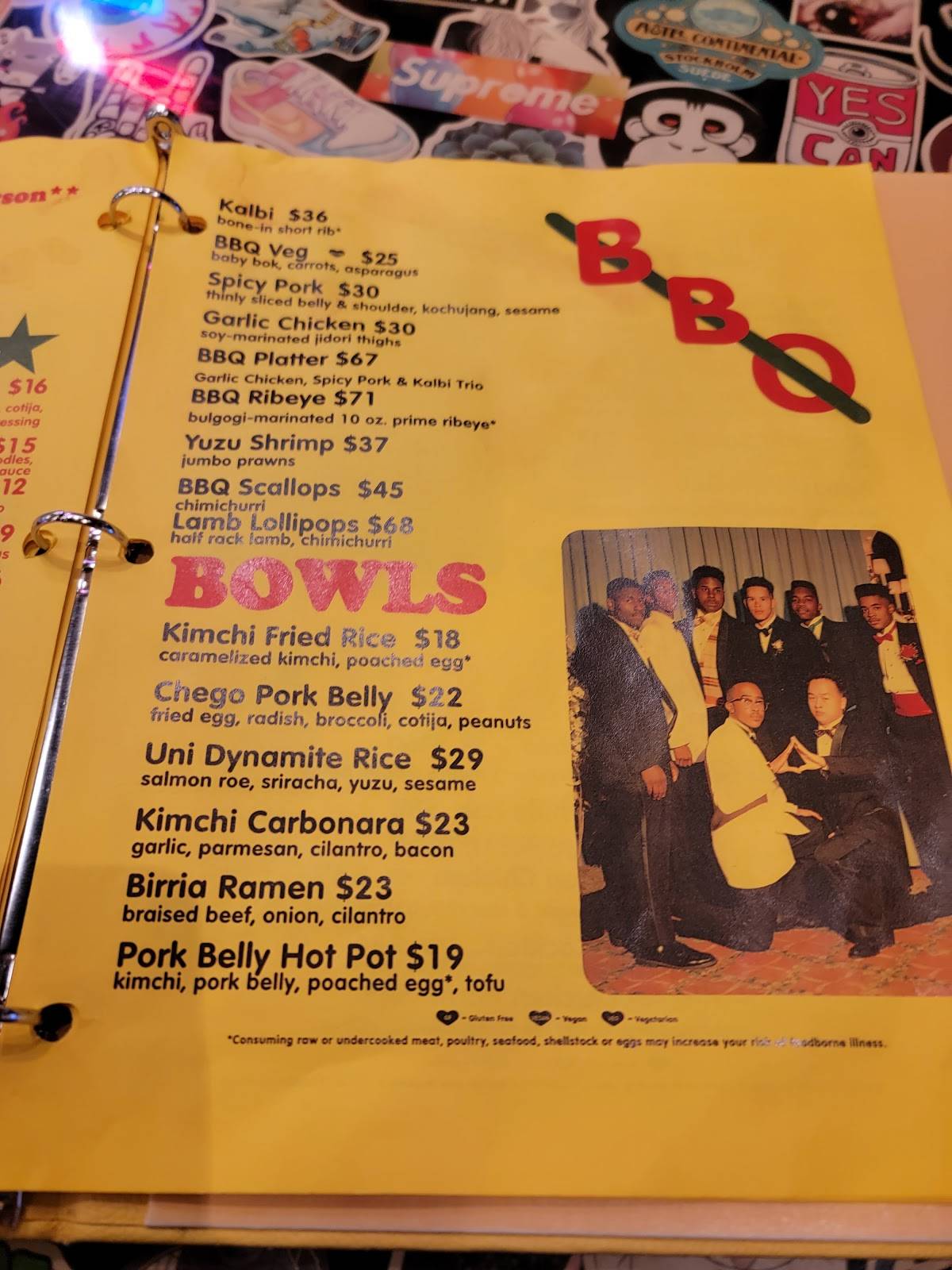 Menu at Best Friend restaurant, Las Vegas