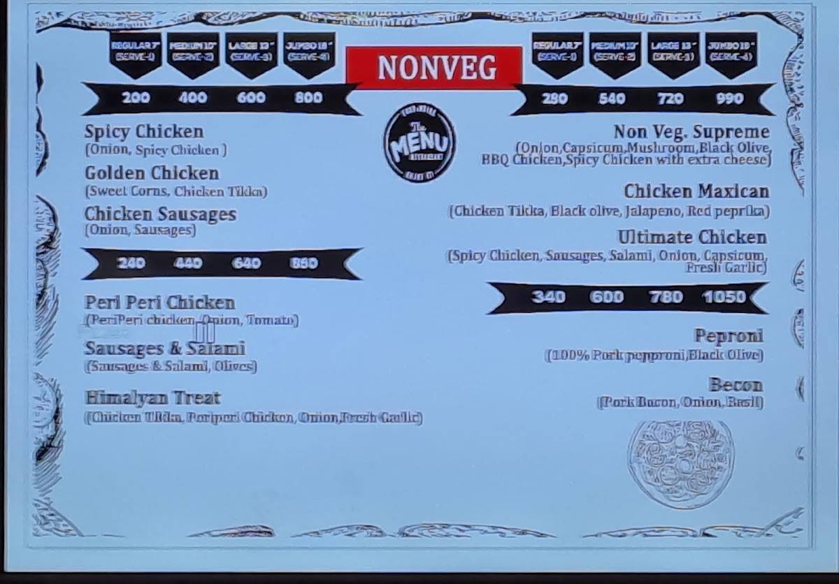 Menu at Himalayan Pizza - Bir, Bir