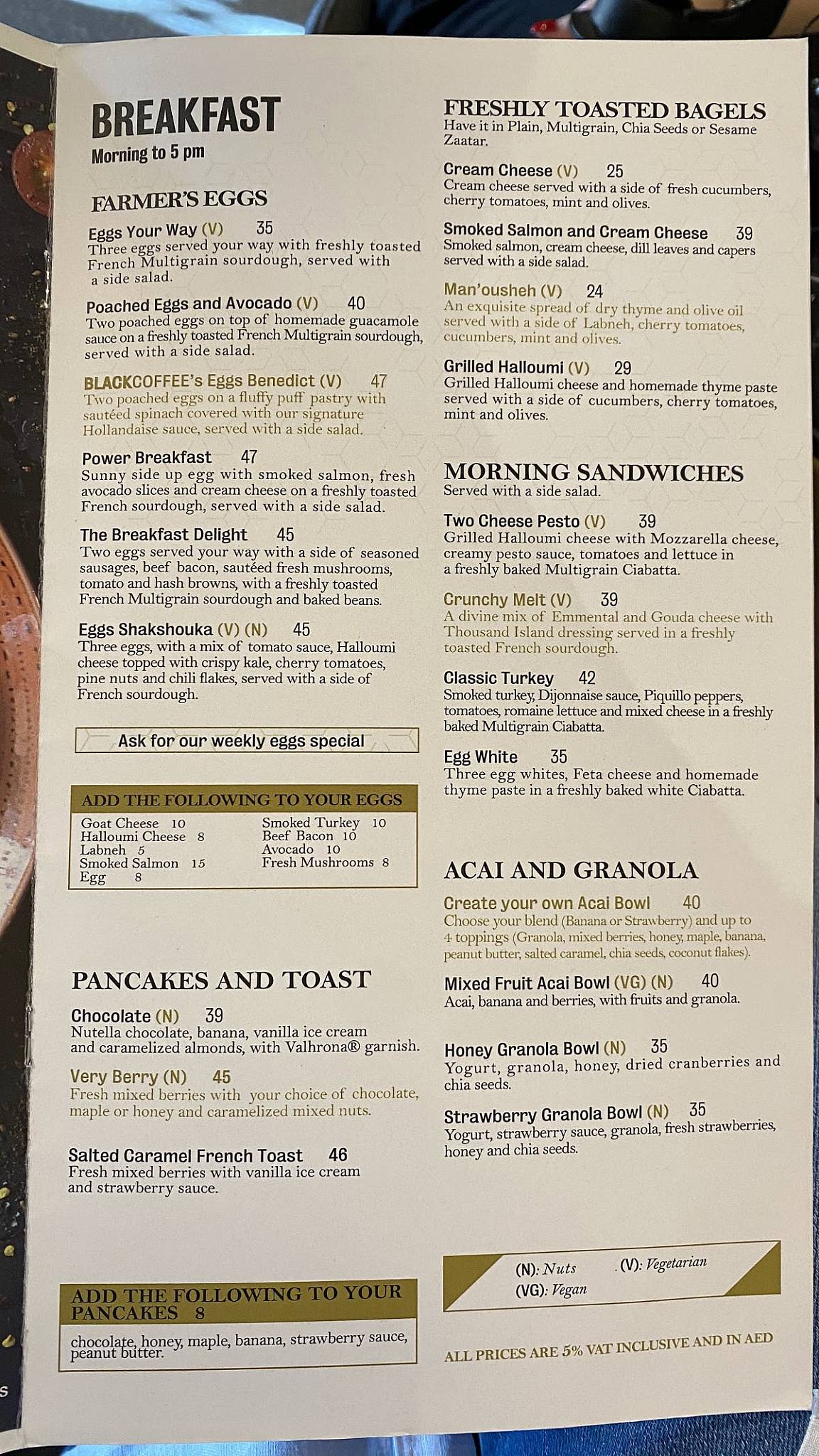 Menu at Black Coffee by Cafe Younes, Dubai, Duja Tower