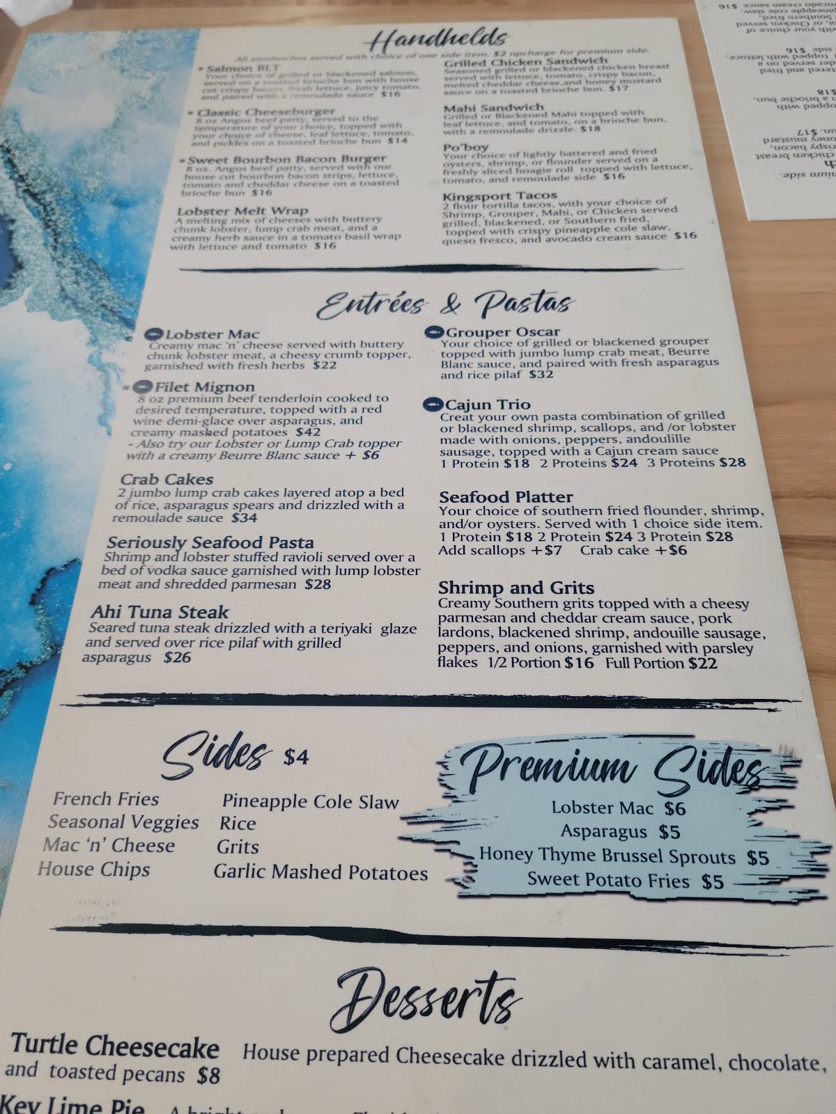 Menu at Blue Drum Waterfront restaurant, Little River