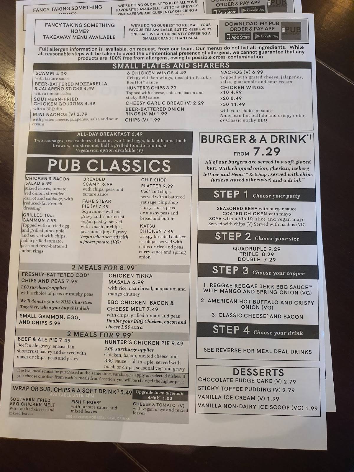Menu at The Blue Bell pub & bar, Sunderland, Fulwell Rd