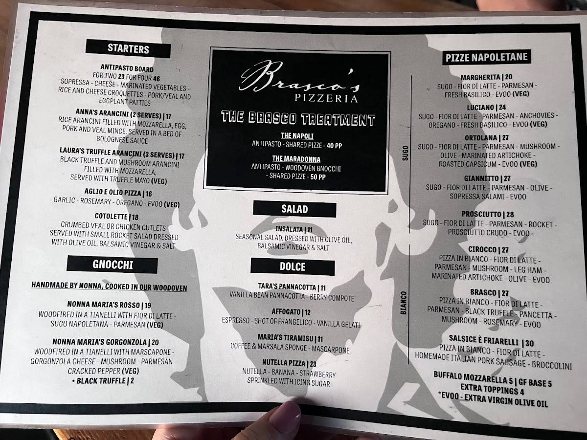 Carta de Brasco's Pizzeria, Hectorville
