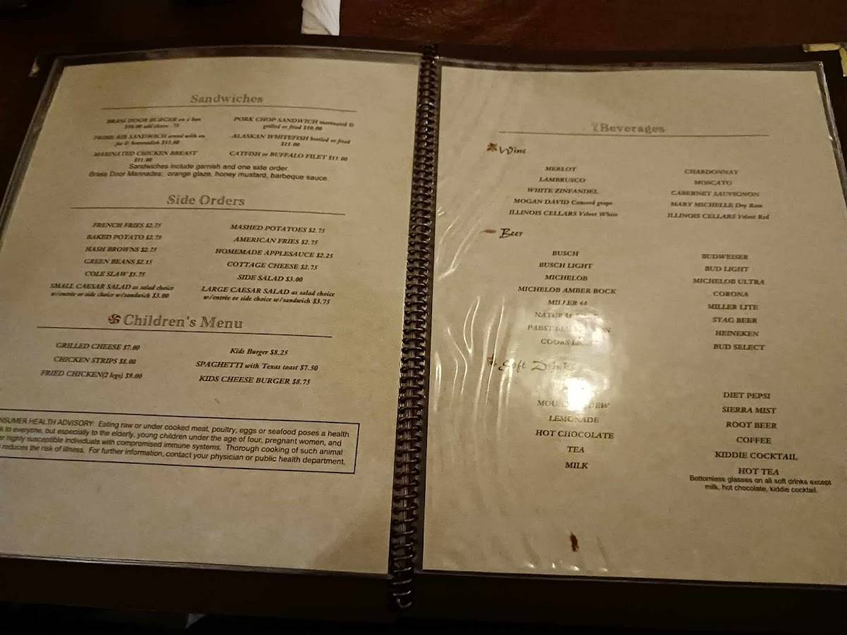 Menu at Brass Door Restaurant-Catering, Carrollton