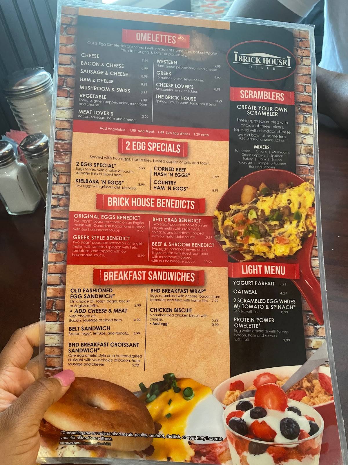Menu at Brick House Diner restaurant, Midlothian, Midlothian Tpke