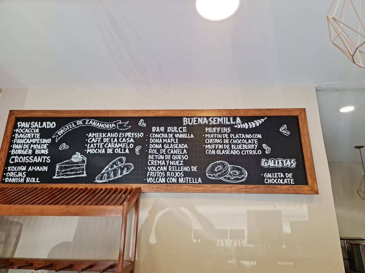 Menu at buena semilla / panadería y pastelería, Monterrey