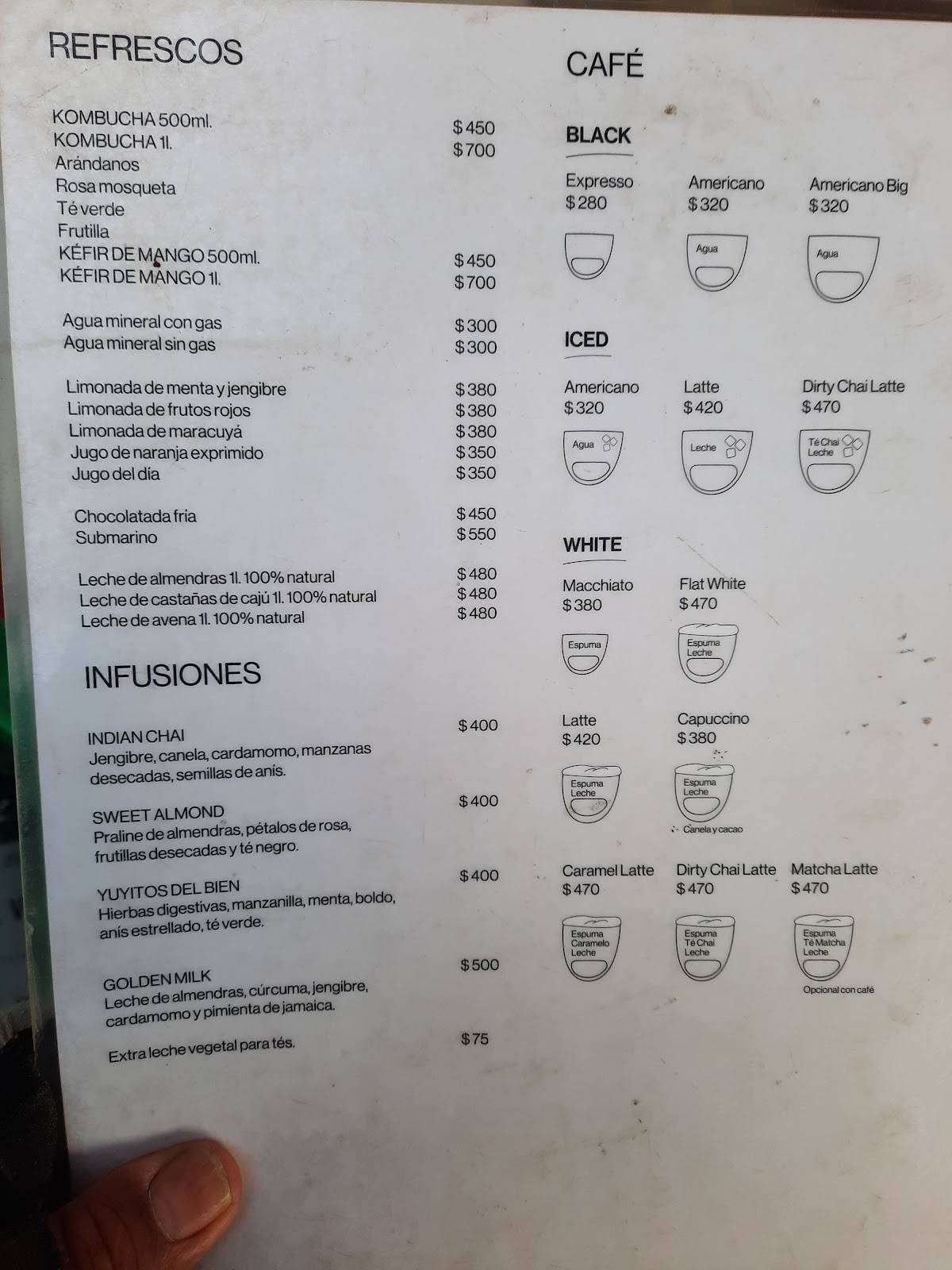 Carta del pub y bar Casa Nueza, Buenos Aires, Migueletes 1762