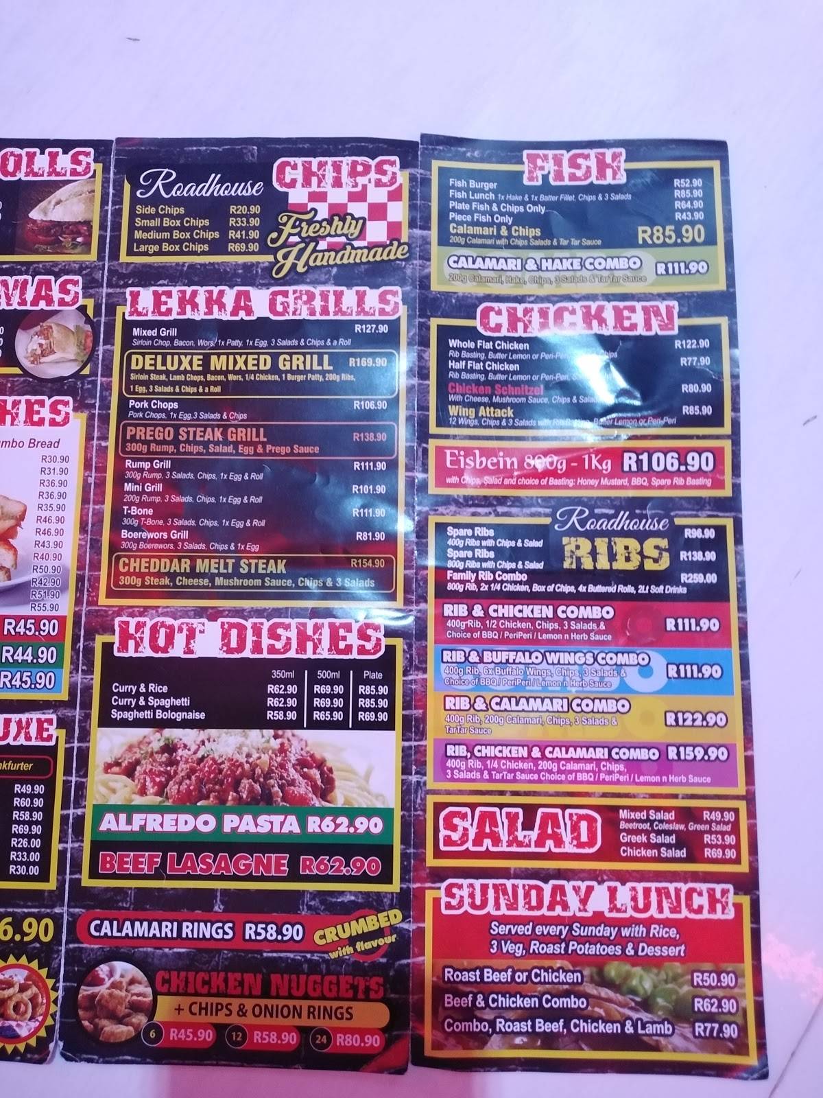 Menu at Burgerbox Roadhouse Vereeniging restaurant, Vereeniging
