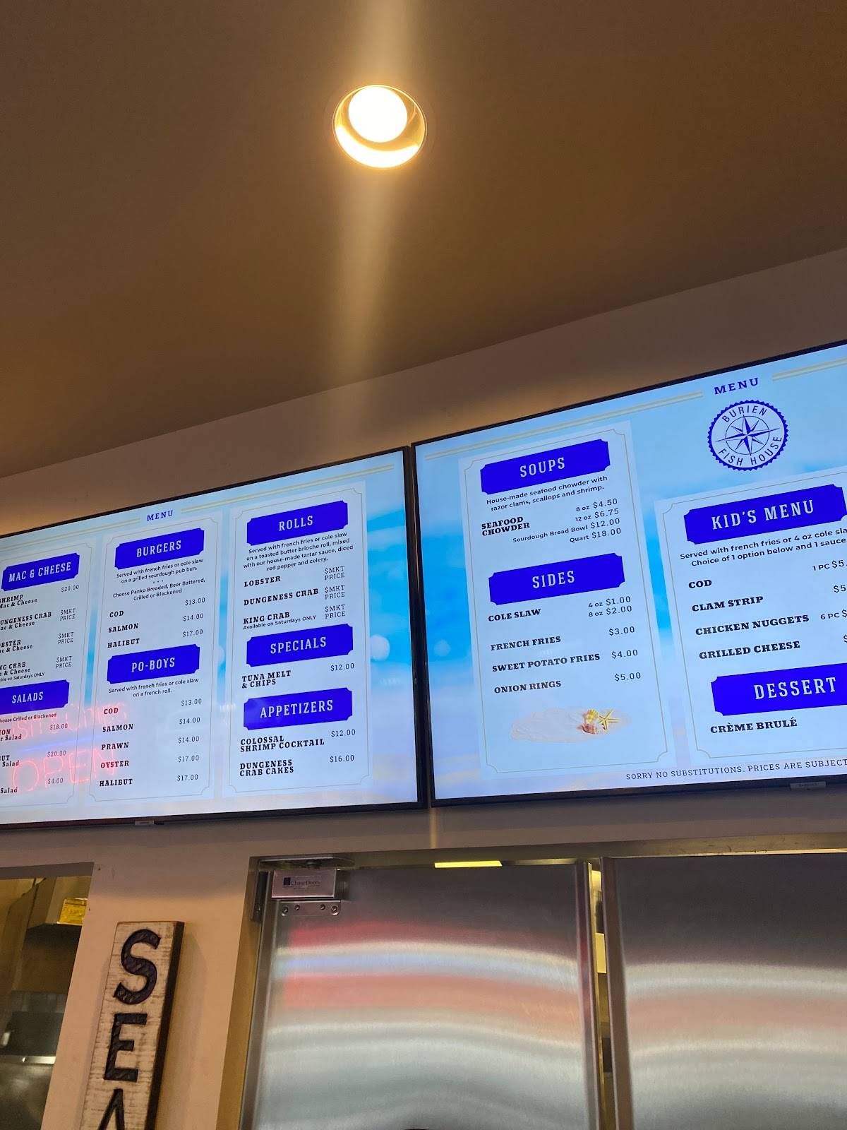 Menu at Burien Fish House restaurant, Burien
