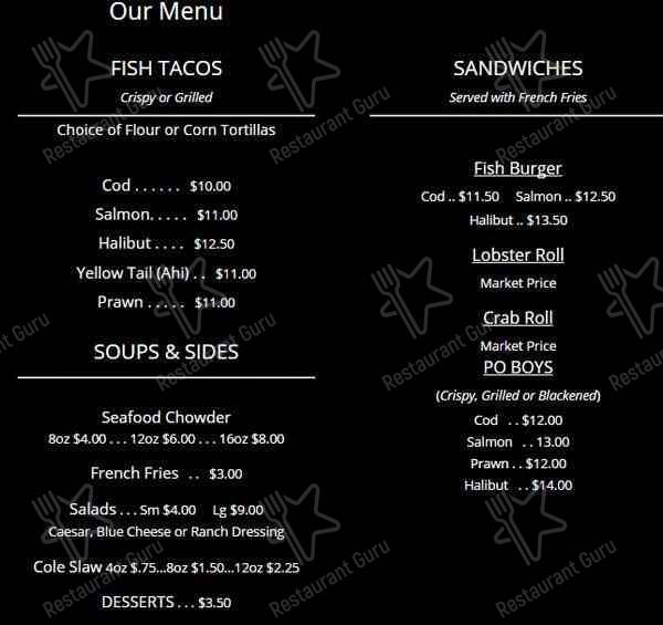 Menu at Burien Fish House restaurant, Burien
