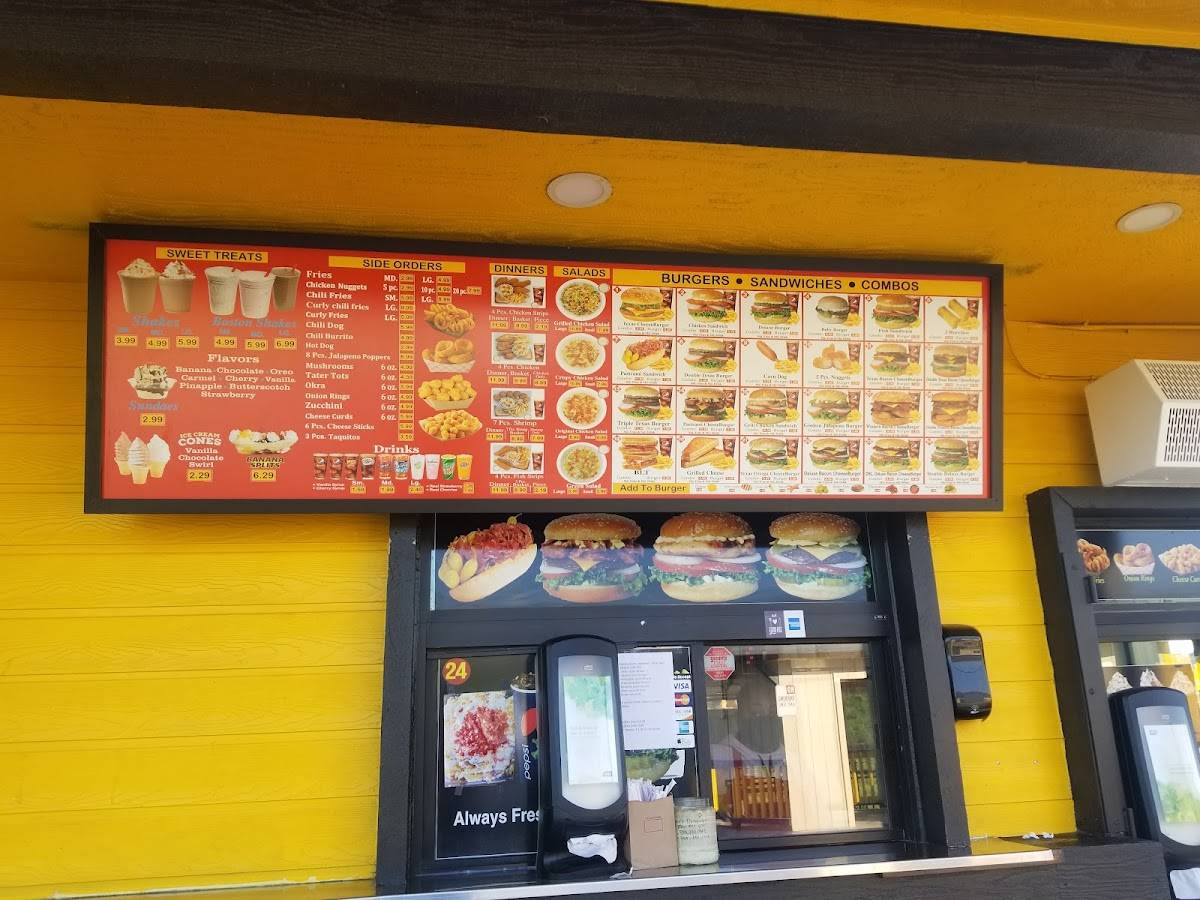 Menu at Buzz's Drive In fast food, Goshen
