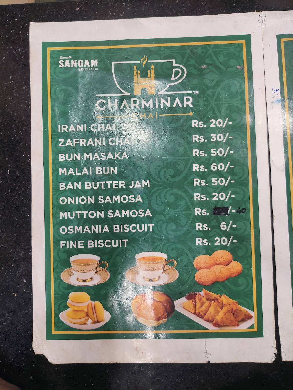Menu at CHARMINAR CHAI, Chennai
