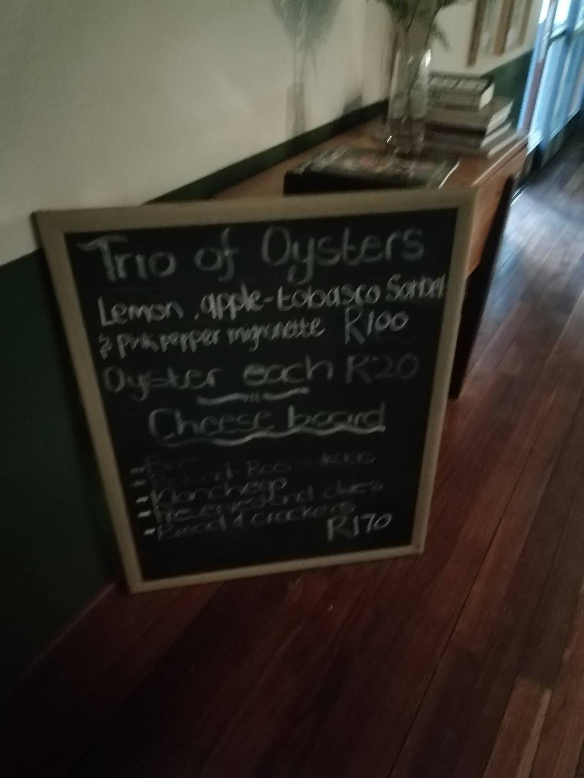 Menu at CUVEE AT SIMONSIG restaurant, Stellenbosch