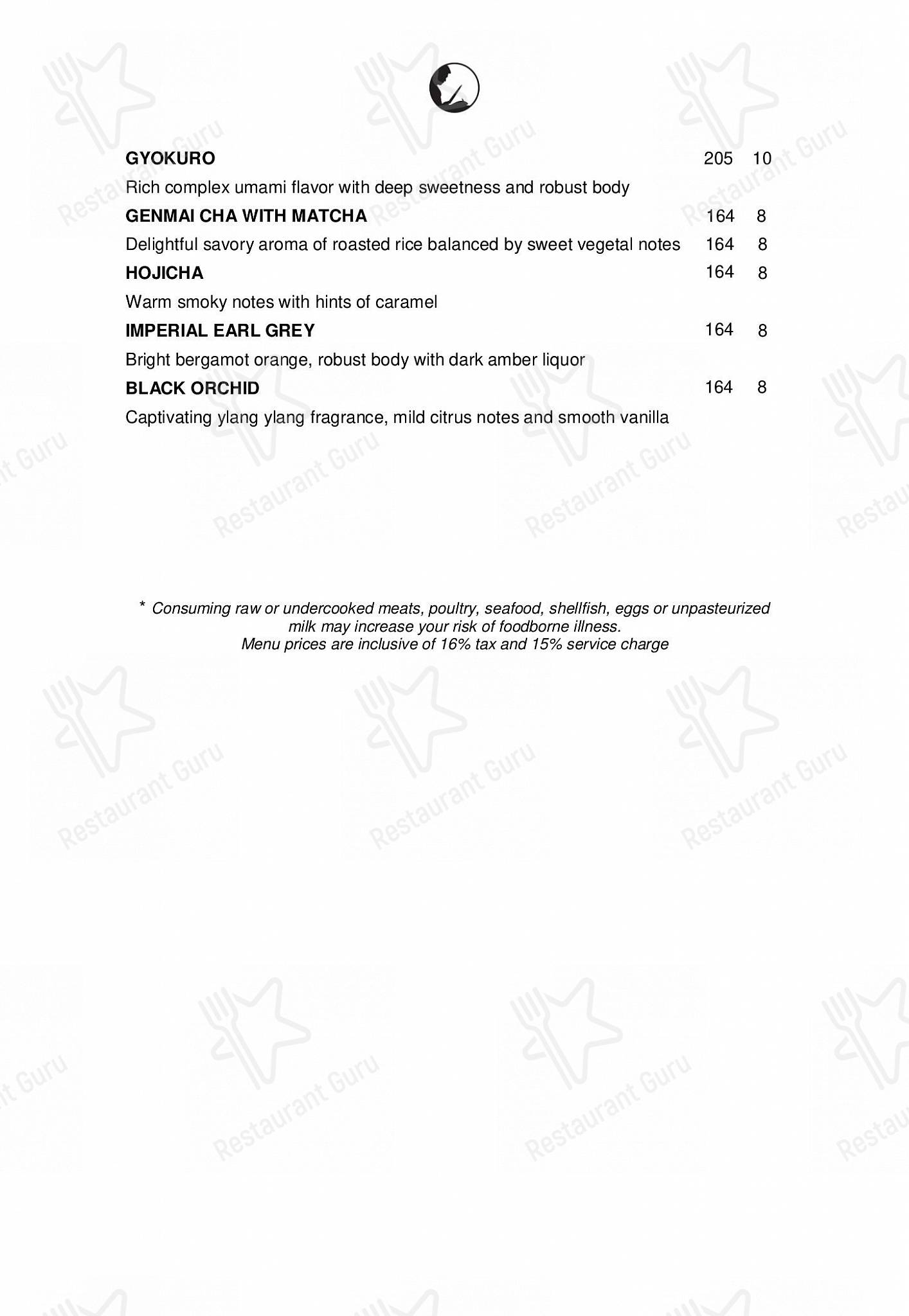 Carta del restaurante Nobu Los Cabos, Cabo San Lucas