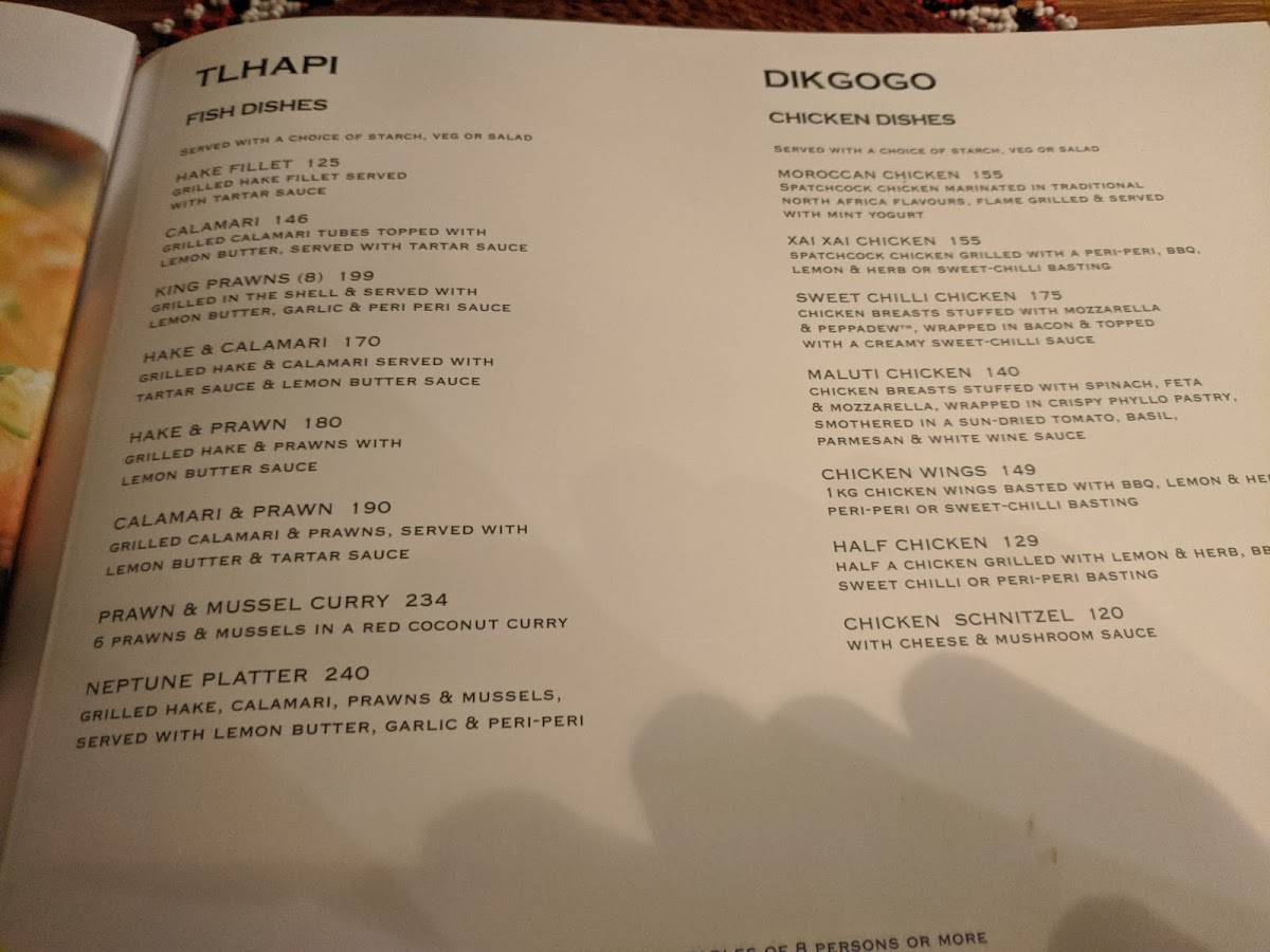 Menu at Baobab Café & Grill Wonderboom Junction cafe, Pretoria, Shop G01