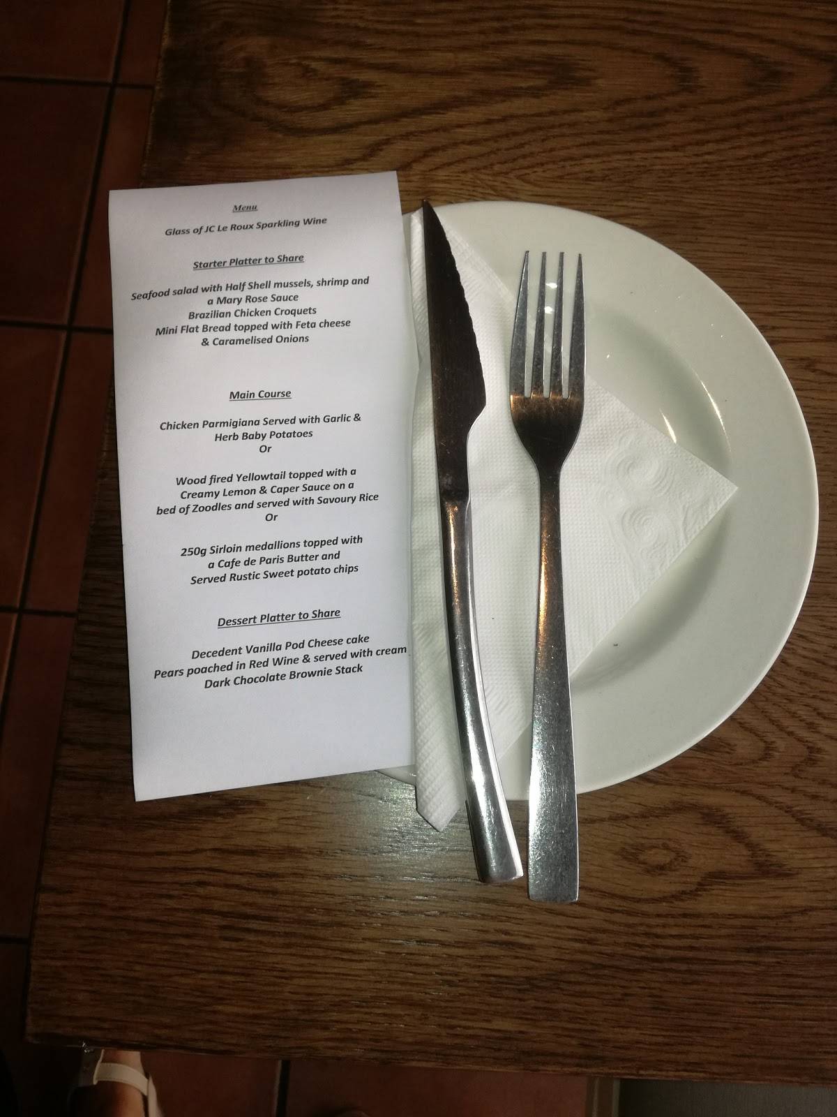 Menu at Cafe Chameleon, Cape Town, Shop no 5