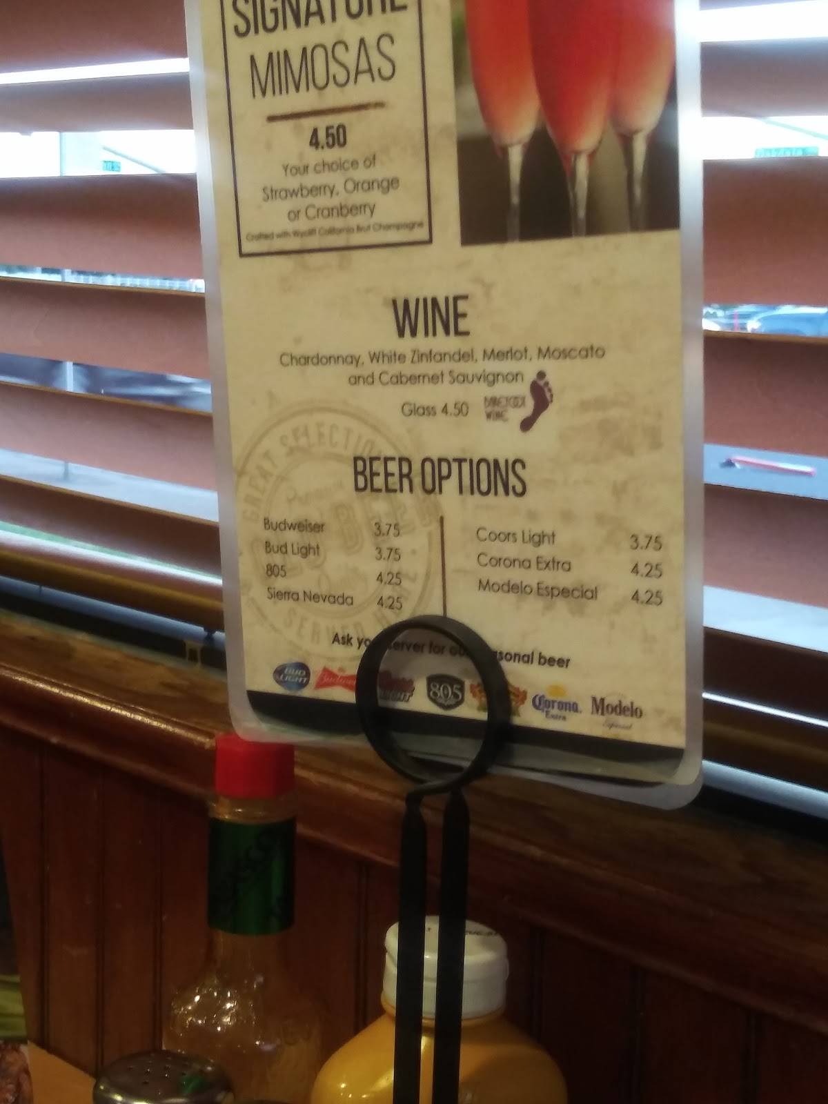 Menu at Perko's Cafe, Modesto, Oakdale Rd