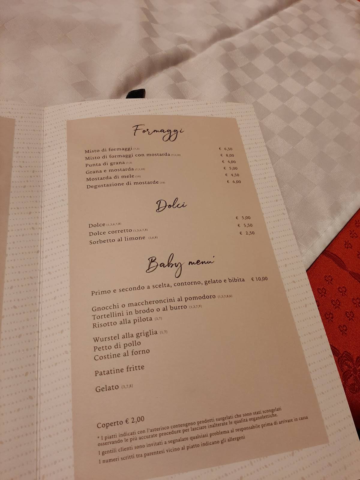 Menu da Trattoria al Macello ristorante, Castel D'ario