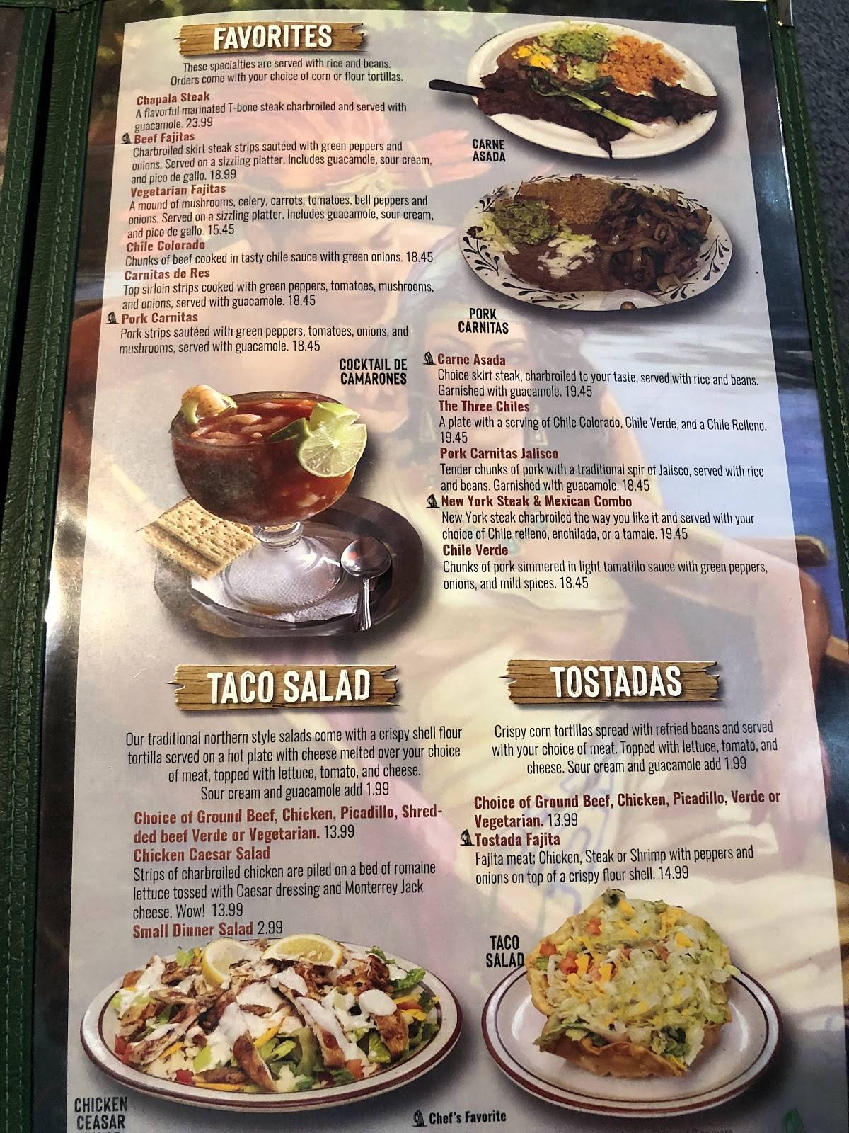 Menu at Chapala Mexican Restaurant, Boise, S Vinnell Way