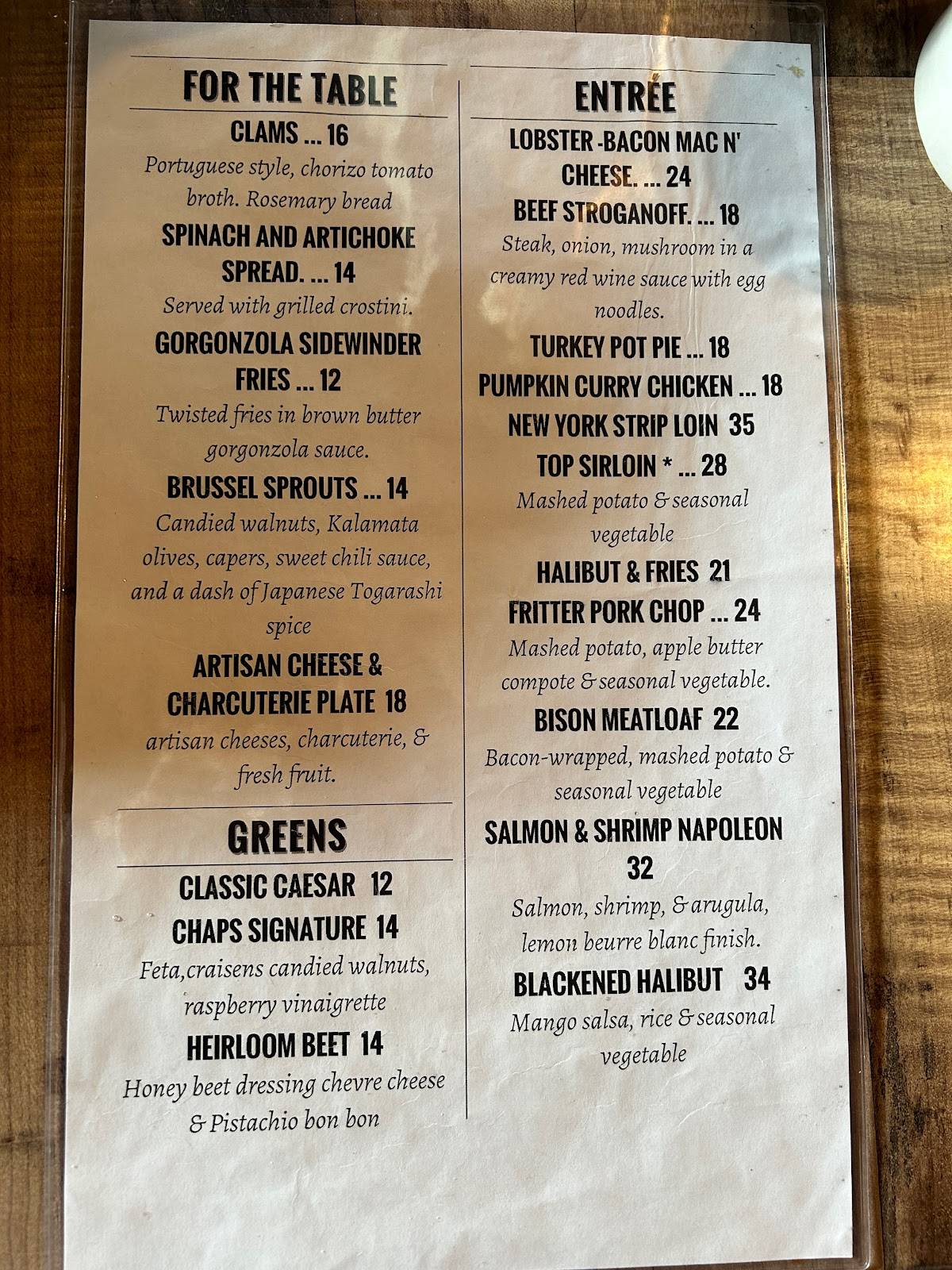 Menu at Chaps Diner and Bakery Spokane, Spokane