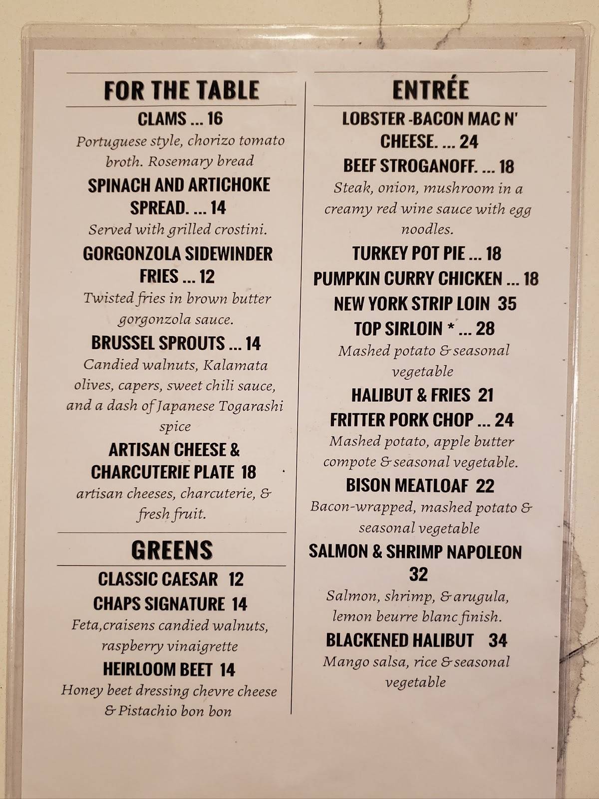 Menu at Chaps Diner and Bakery Spokane, Spokane