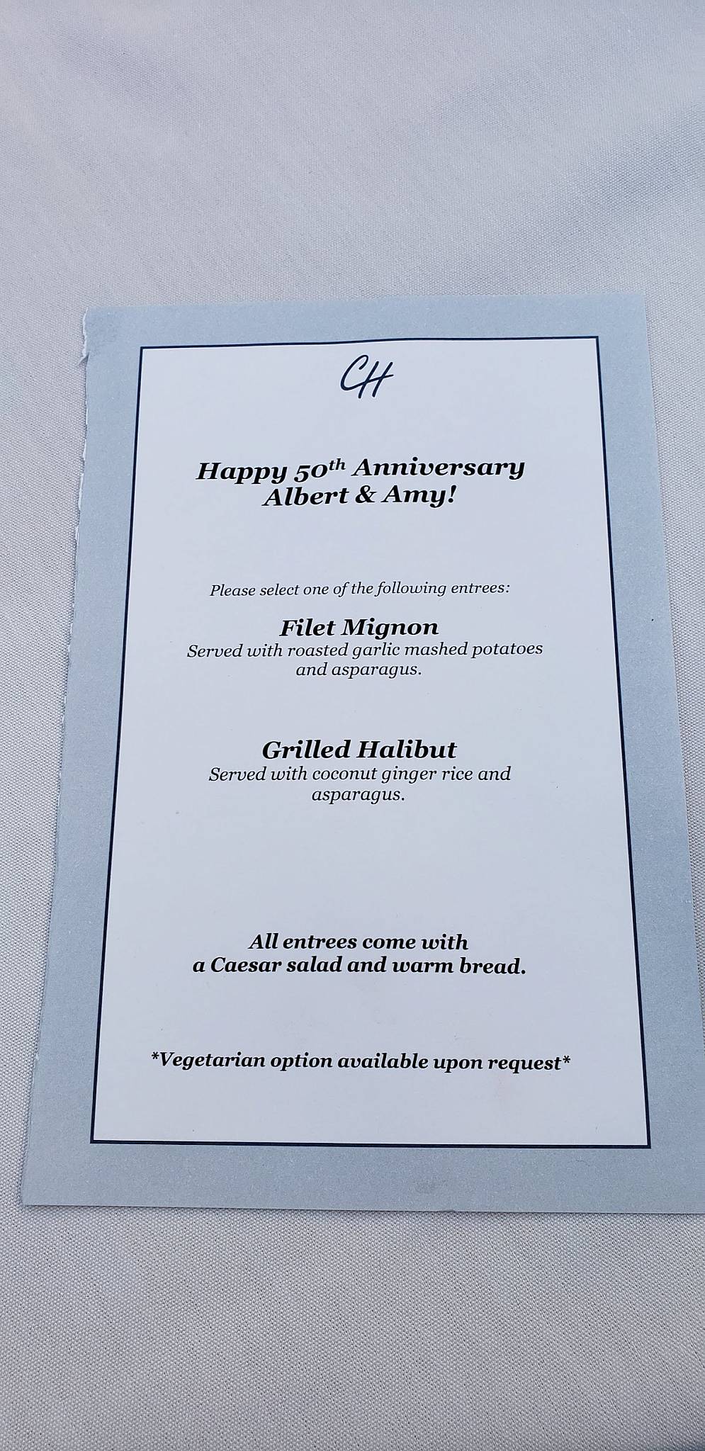 Menu at Chart House steakhouse, Dana Point
