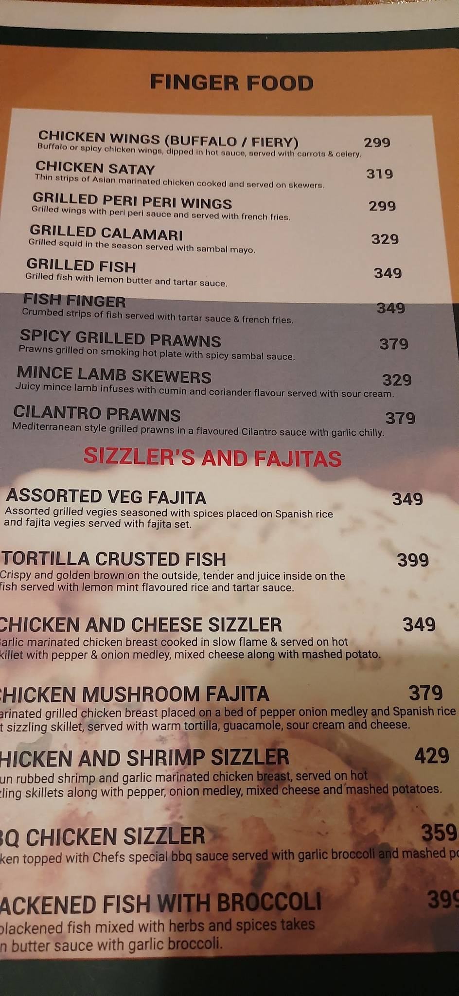 Menu at Château Dé Café, Hyderabad