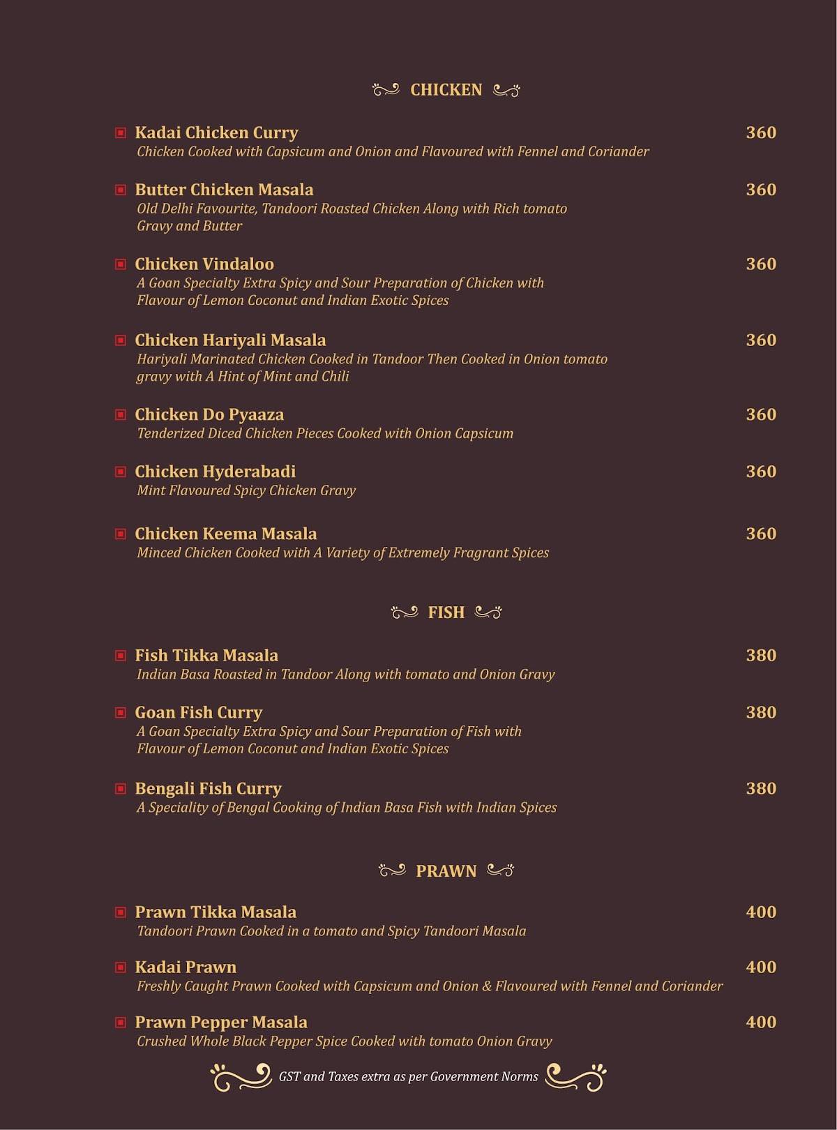 Menu at #175 ECR Restaurant, Chennai
