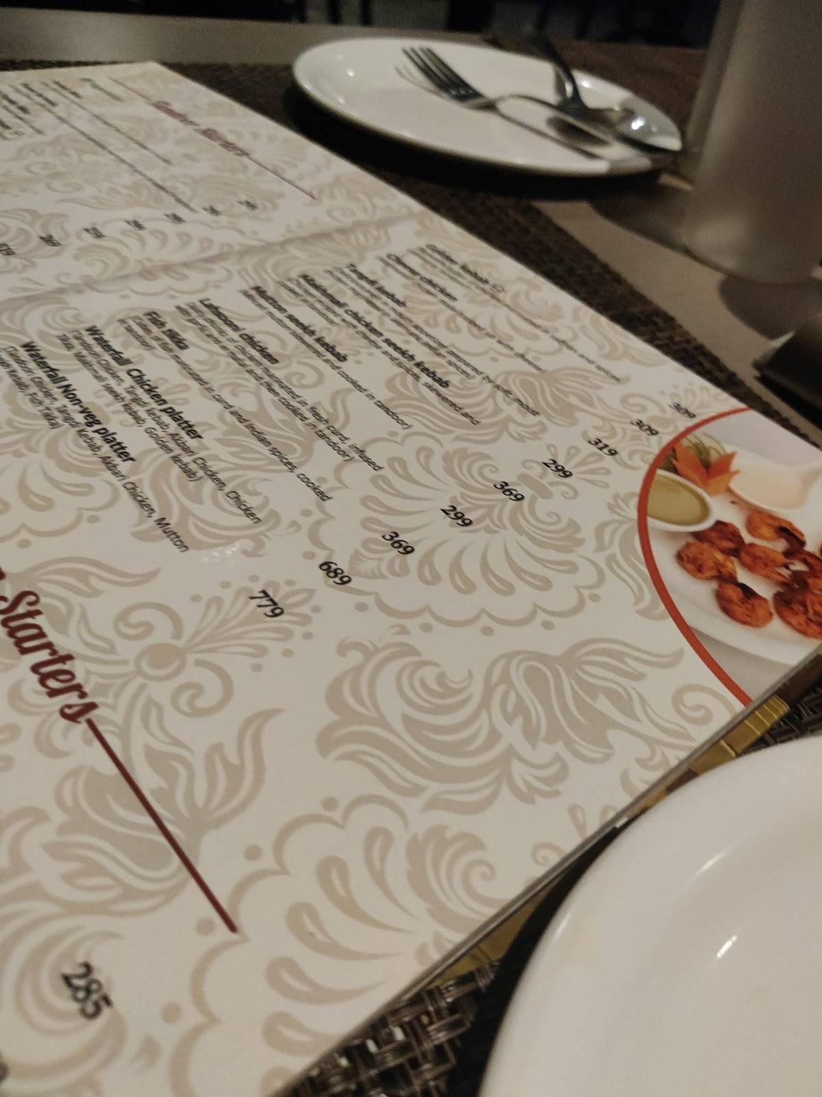 Menu at The Waterfall Restaurant, Chennai