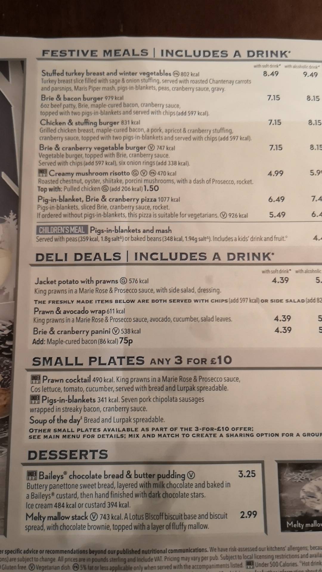 Menu at The Spa Lane Vaults - JD Wetherspoon pub & bar, Chesterfield ...