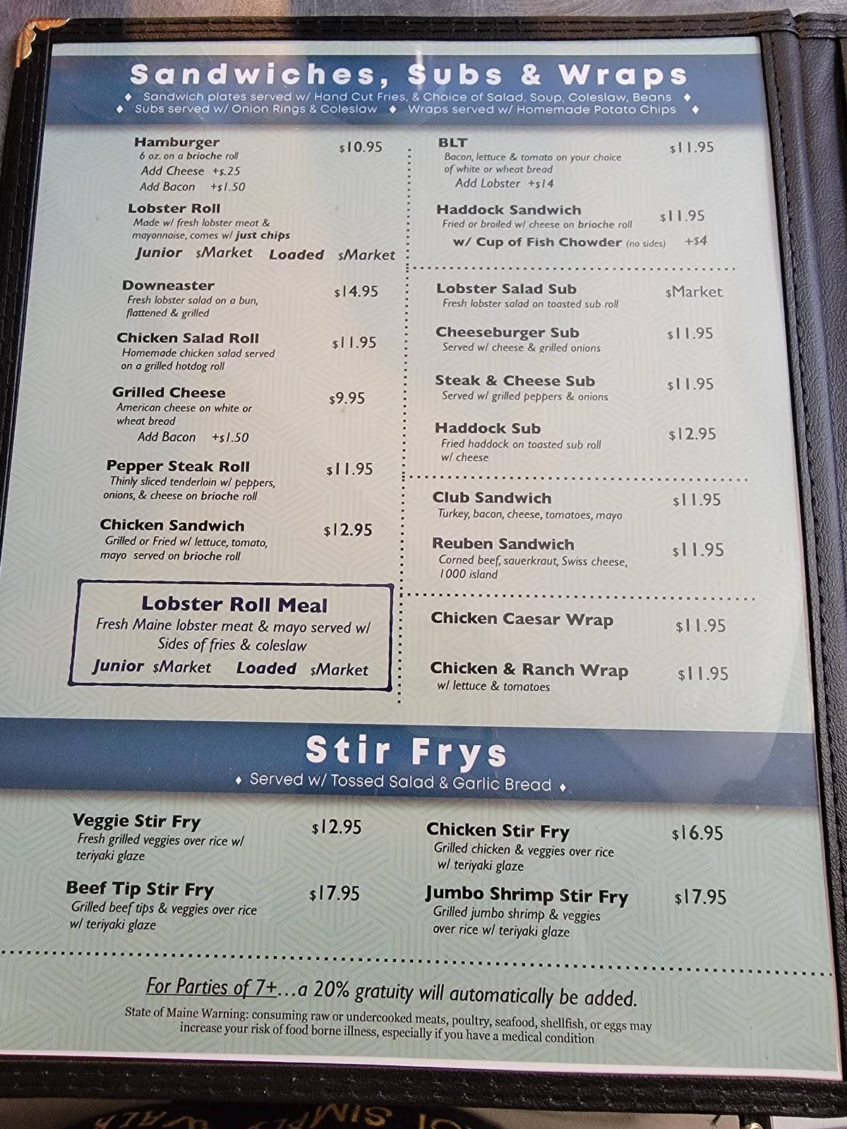 Menu at Chick-A-Dee of Lewiston restaurant, Lewiston