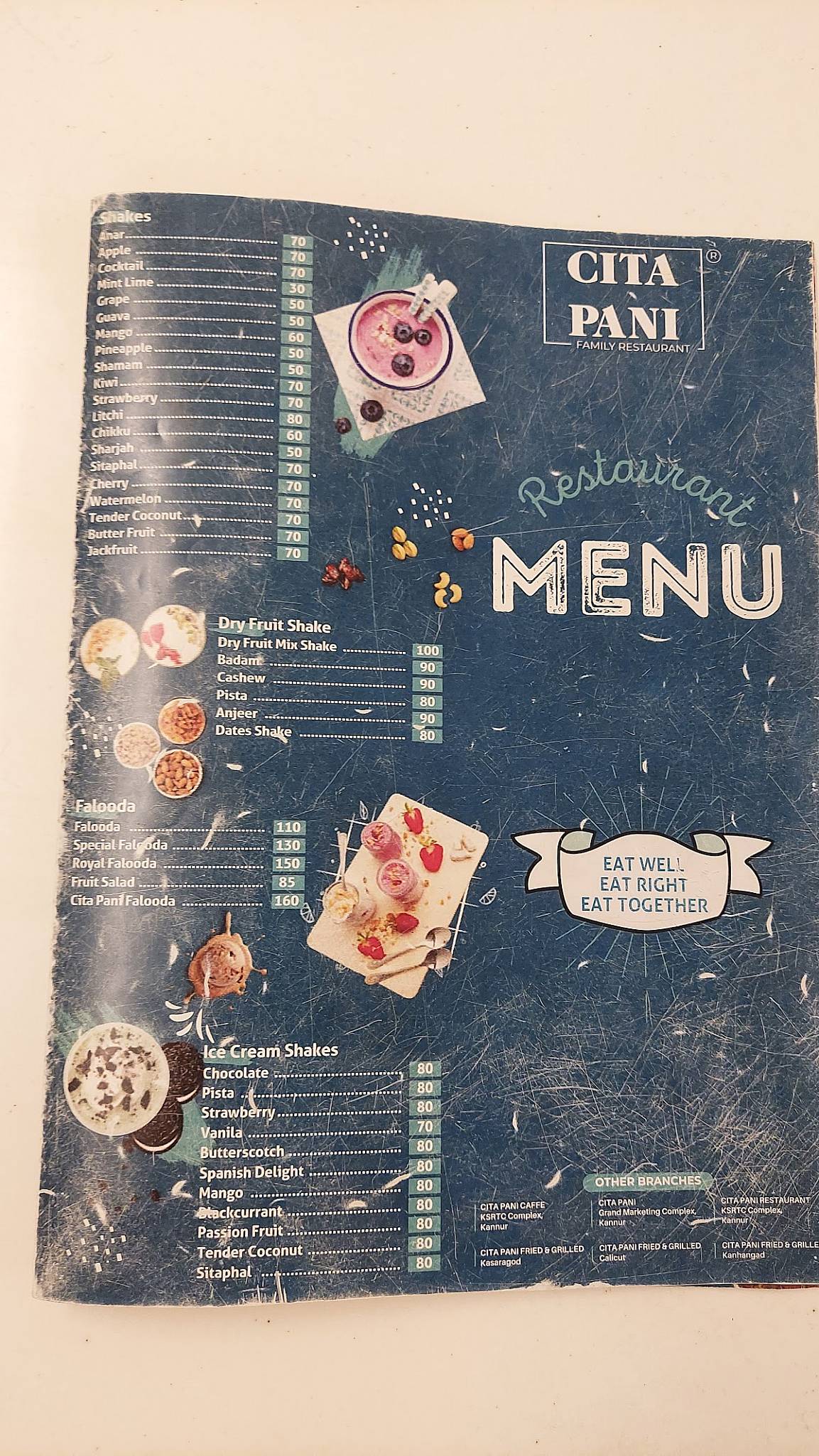 Menu at Cita Pani Restaurant - Caltex, Kannur, KSRTC Complex