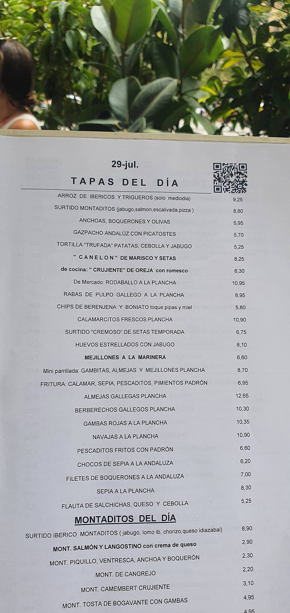 Menu at Ciutat Comtal pub & bar, Barcelona, Rambla de Catalunya