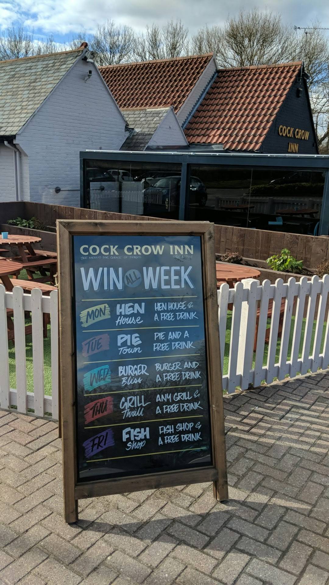 Menu at Cock Crow Inn pub & bar, Hebburn