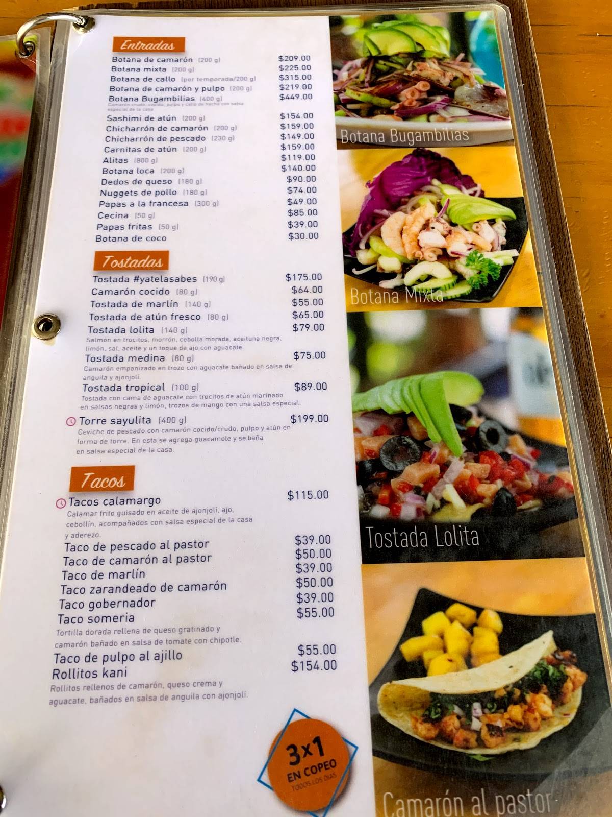 Carta del restaurante Cocos Locos Bugambilias, Zapopan