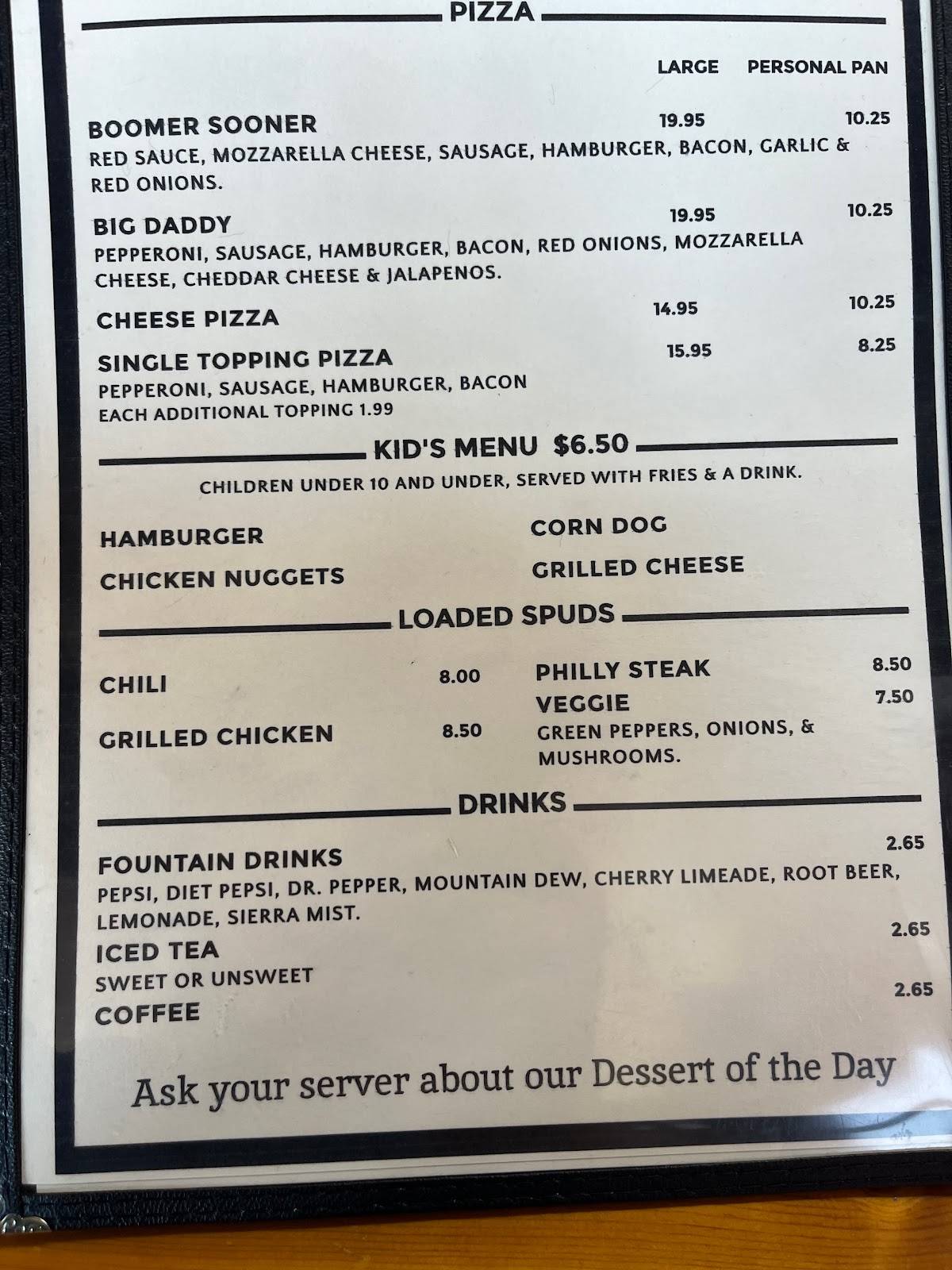 Menu at Silver Dollar Cafe, Collinsville