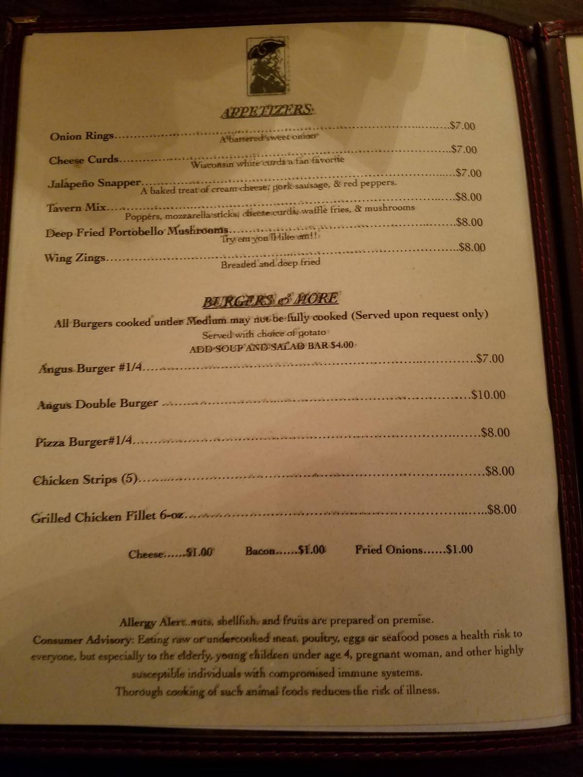 Menu at Colonial House Supper Club, Freedom, N 4330 County Rd E