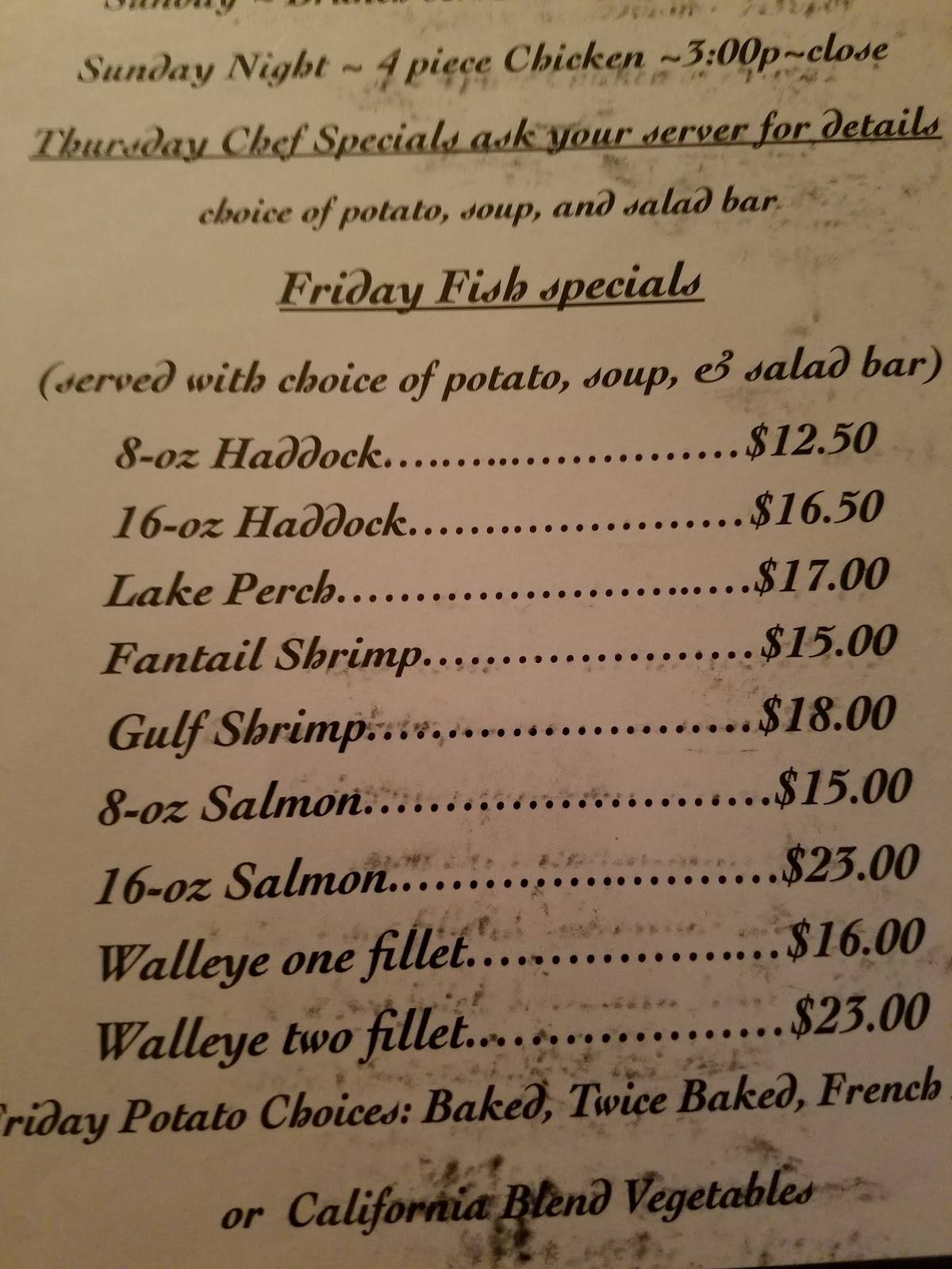 Menu at Colonial House Supper Club, Freedom, N 4330 County Rd E