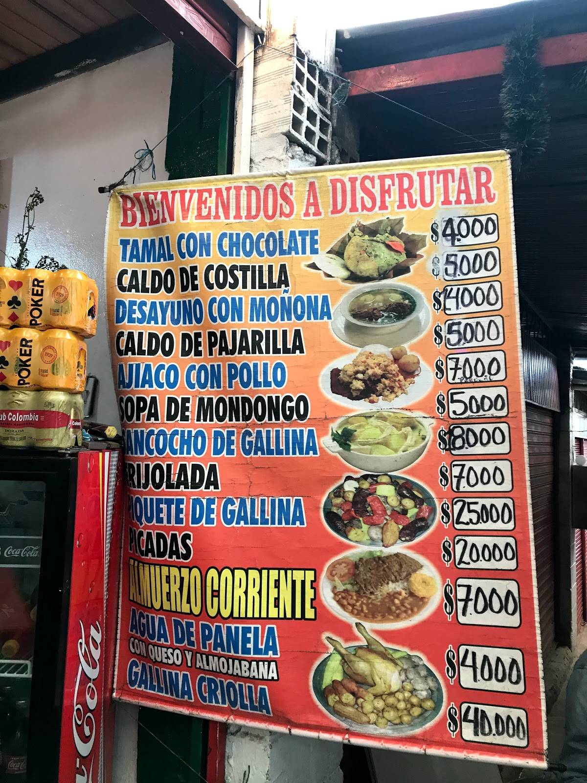 Carta del restaurante Comida Típica Monserrate Ii, Bogotá