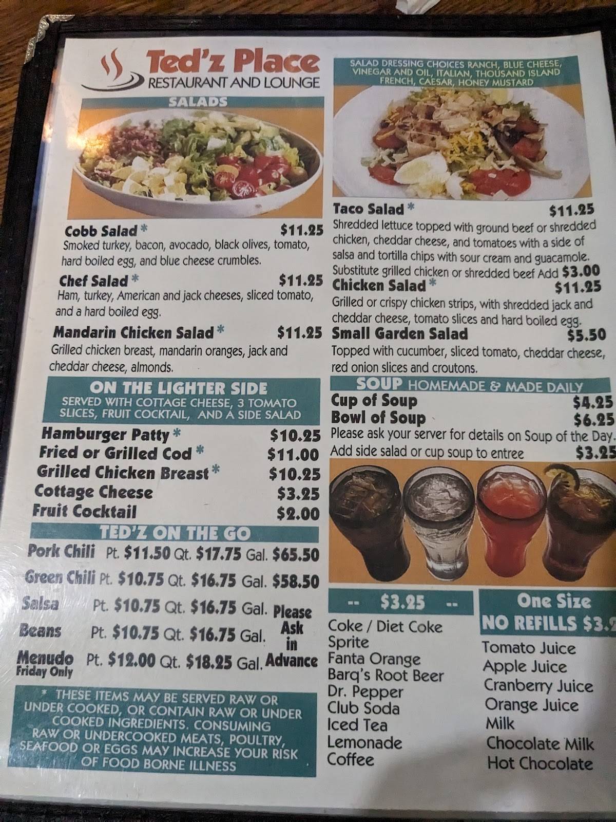 Menu at Ted'z Place Restaurant and Lounge, Commerce City