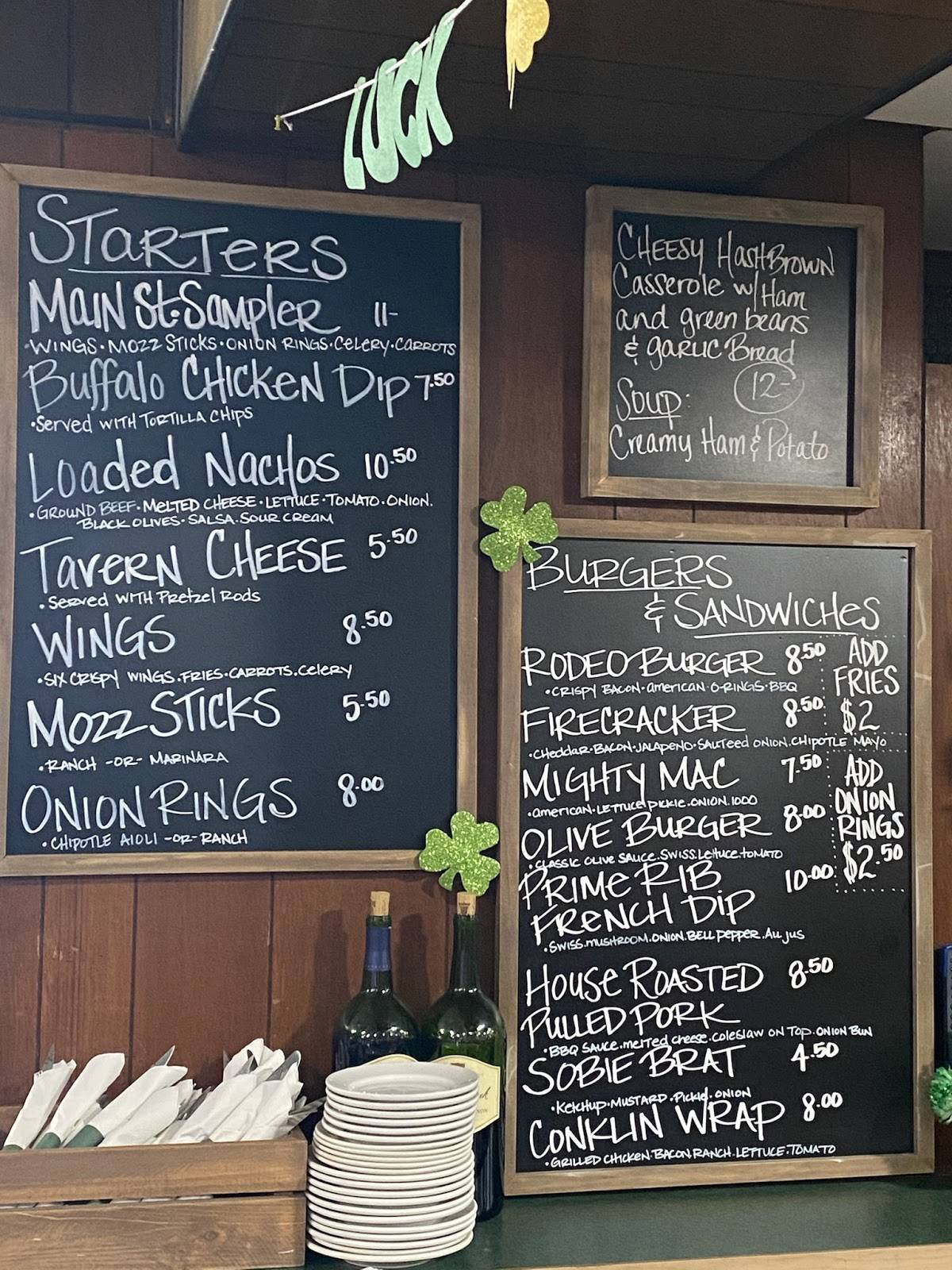 Menu at Conklin Bar, Conklin