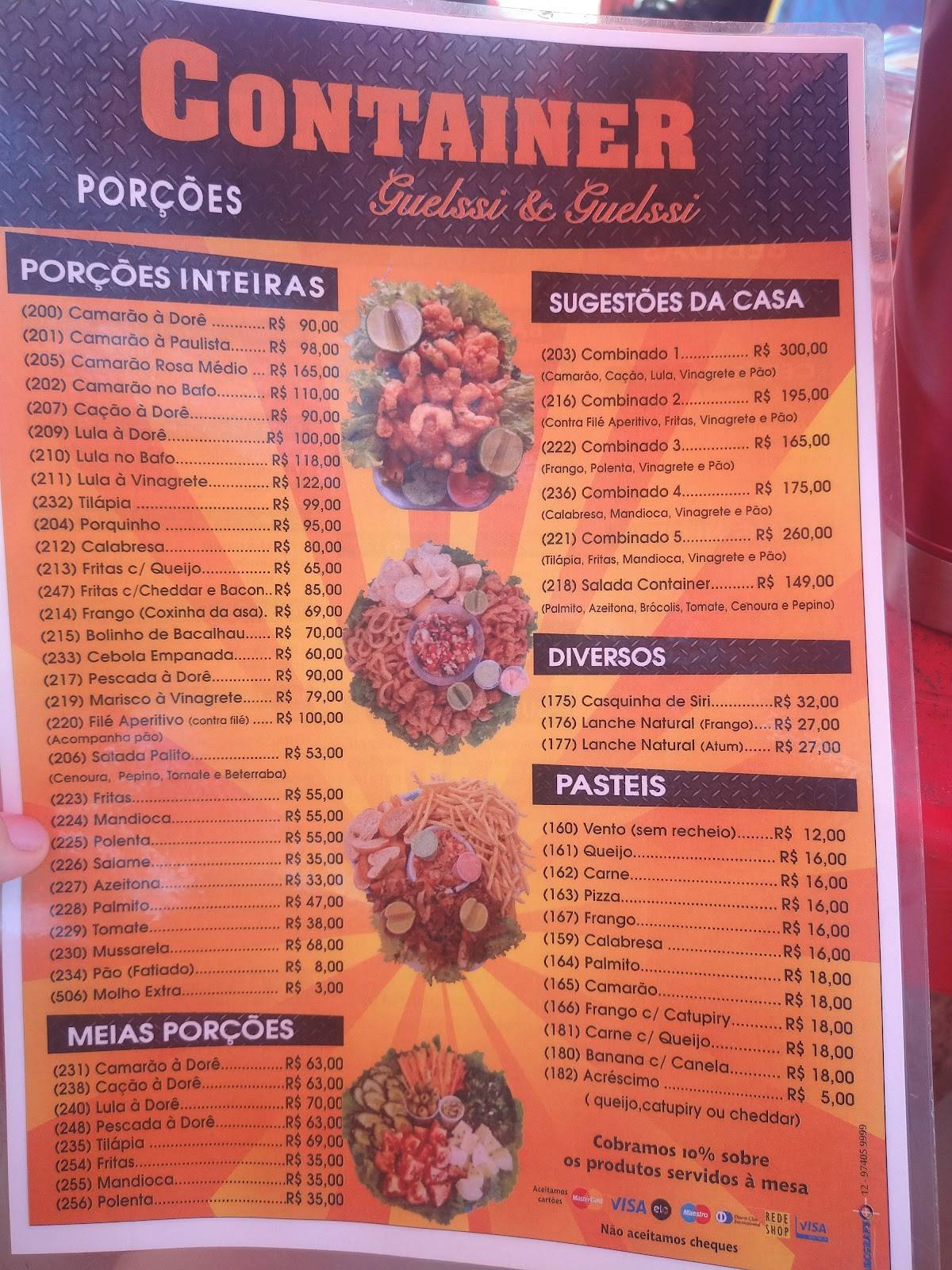 Menu at Container pub & bar, Ubatuba