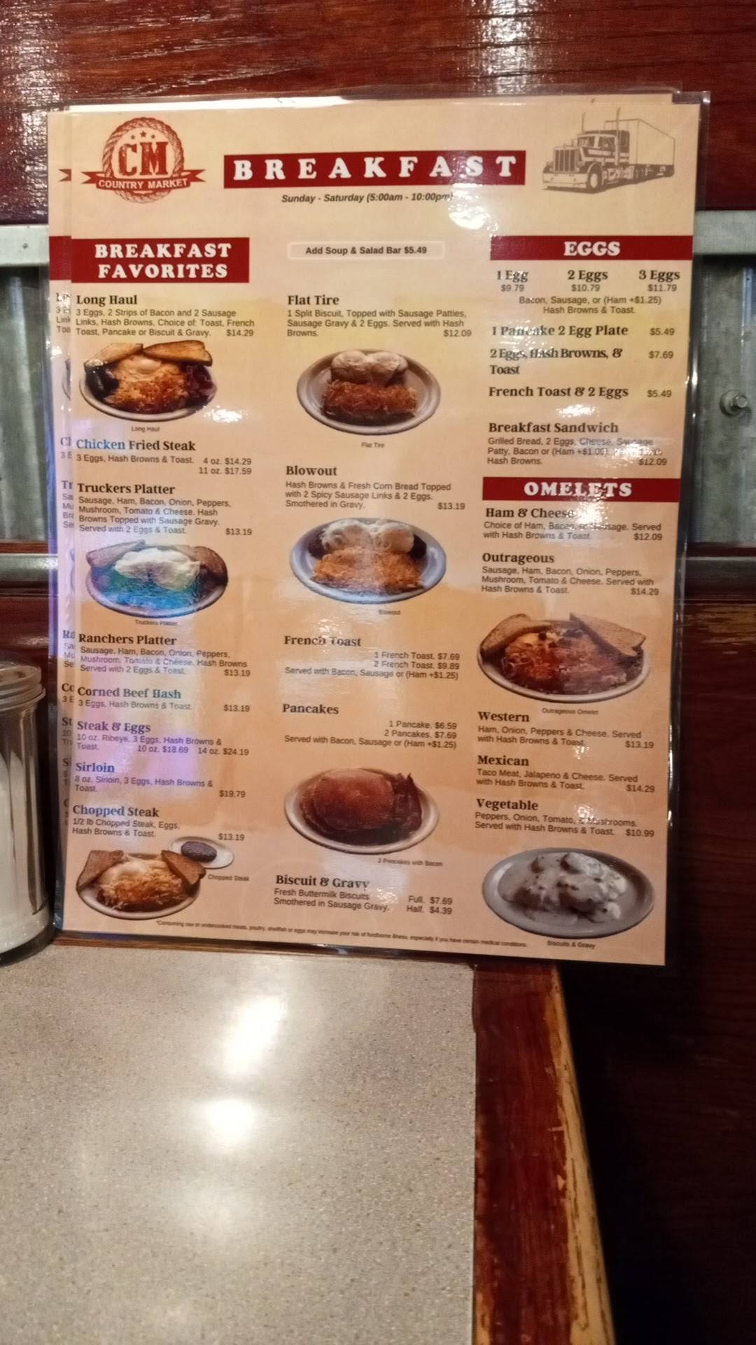 Menu at Country Market 2 restaurant, Rapid City, Deadwood Ave