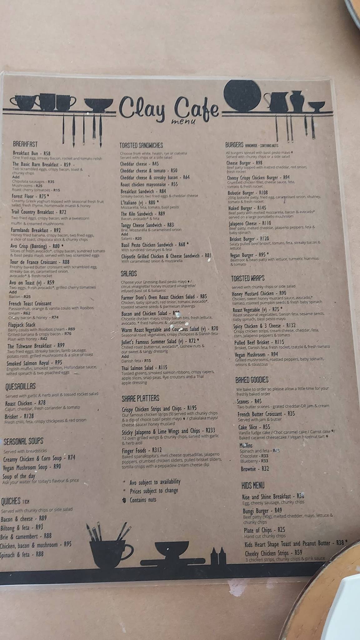 Menu at Create Red Barn - Irene, Olifantsfontein, 7 Nelson Road