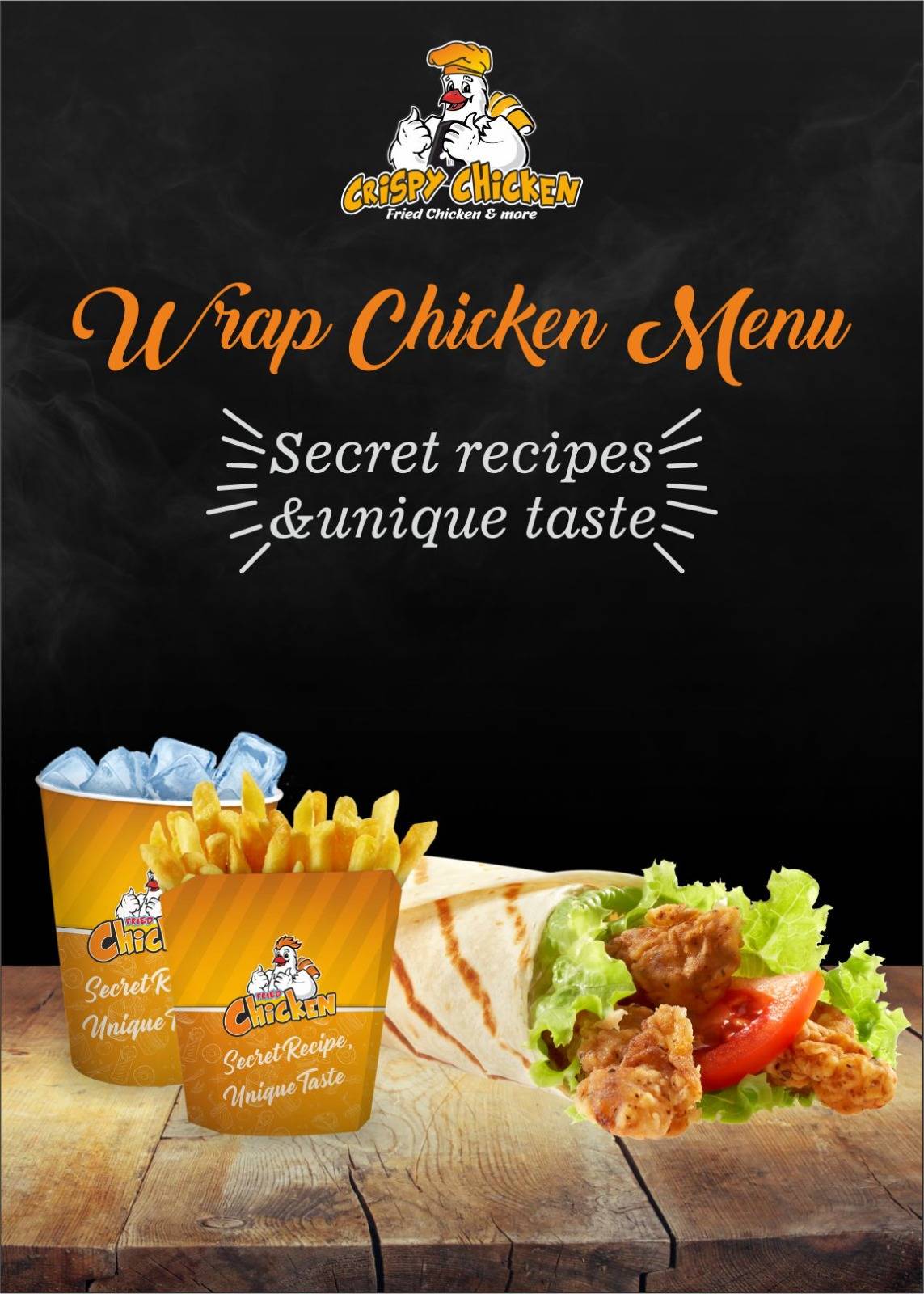Menu at Crispy chicken, Enschede