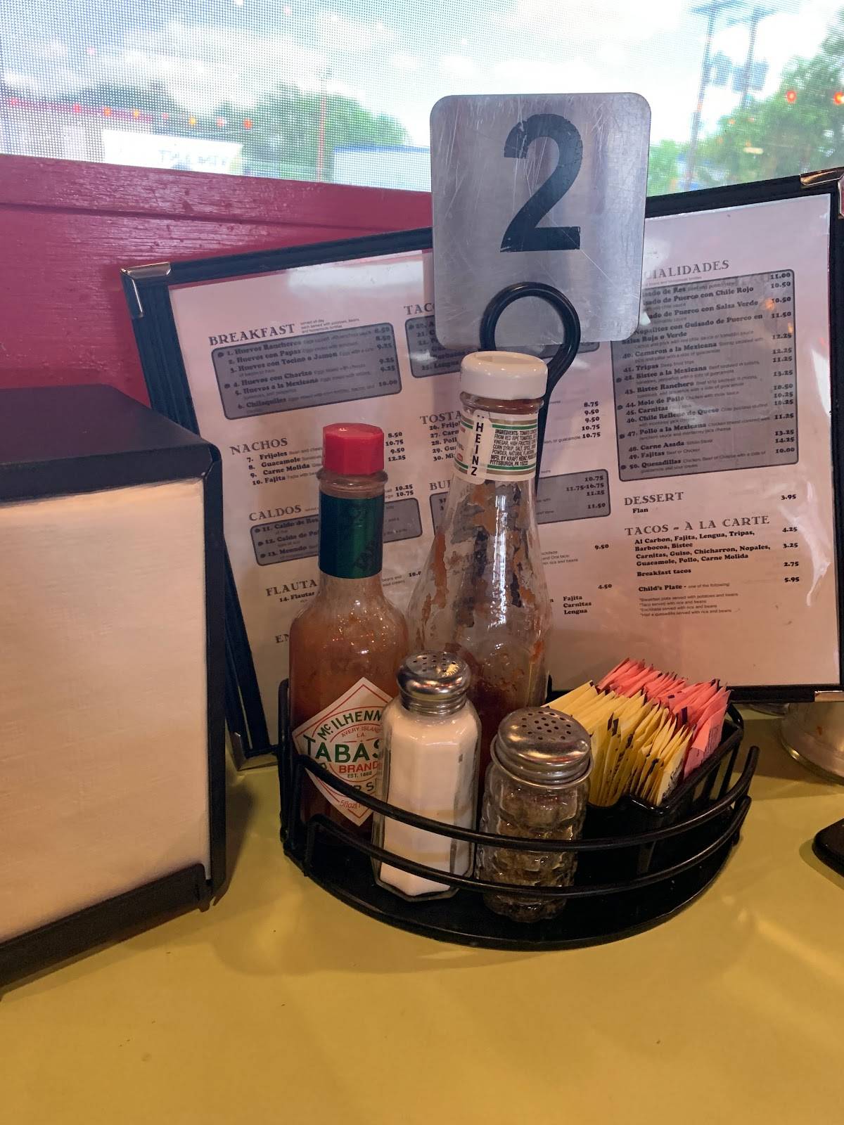 Menu at Tipico's restaurant, Dallas